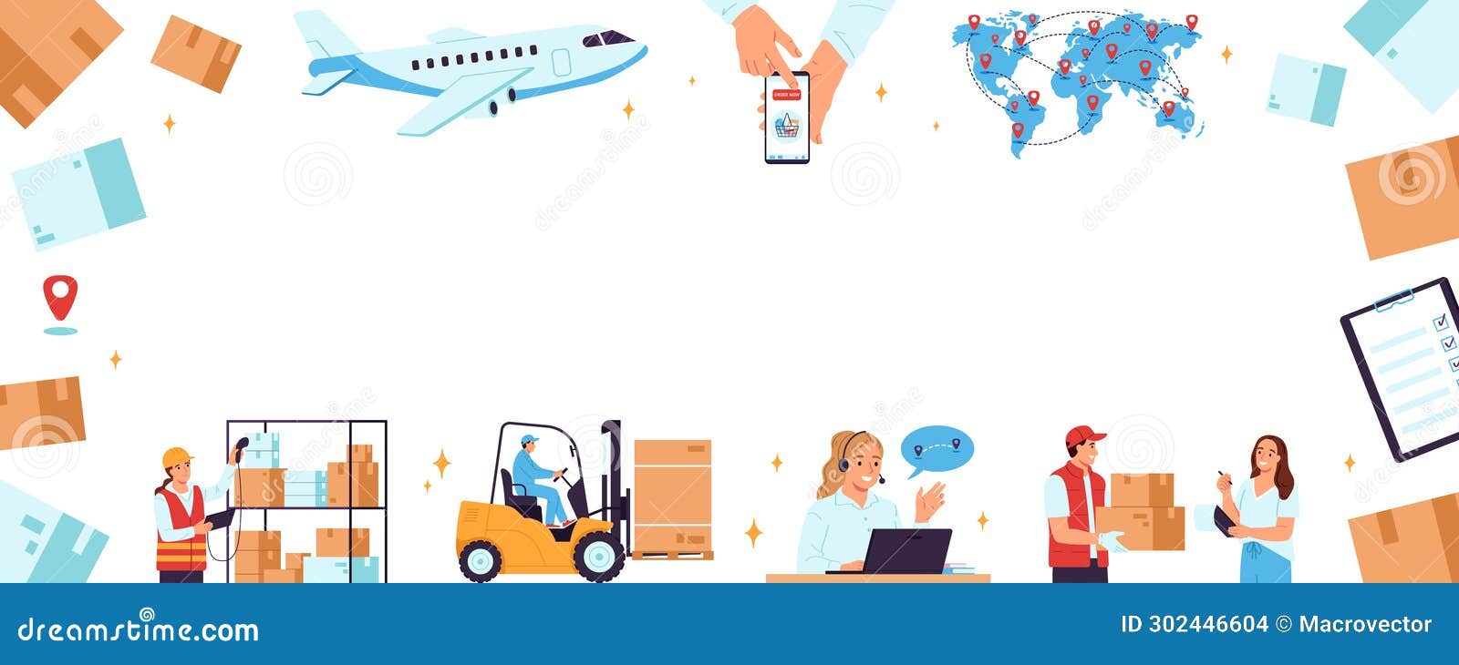 Delivery Service Background Stock Illustration - Illustration of ...