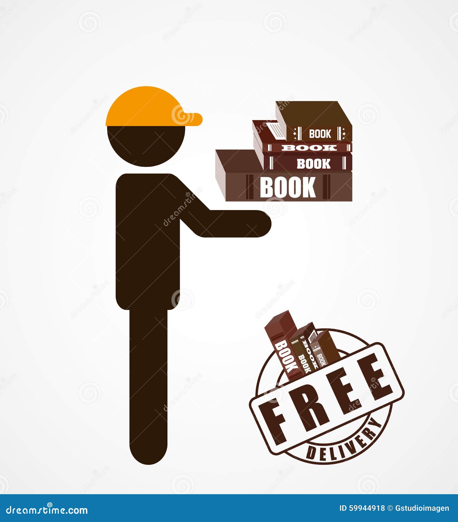 Delivery service books stock vector. Illustration of concept - 59944918