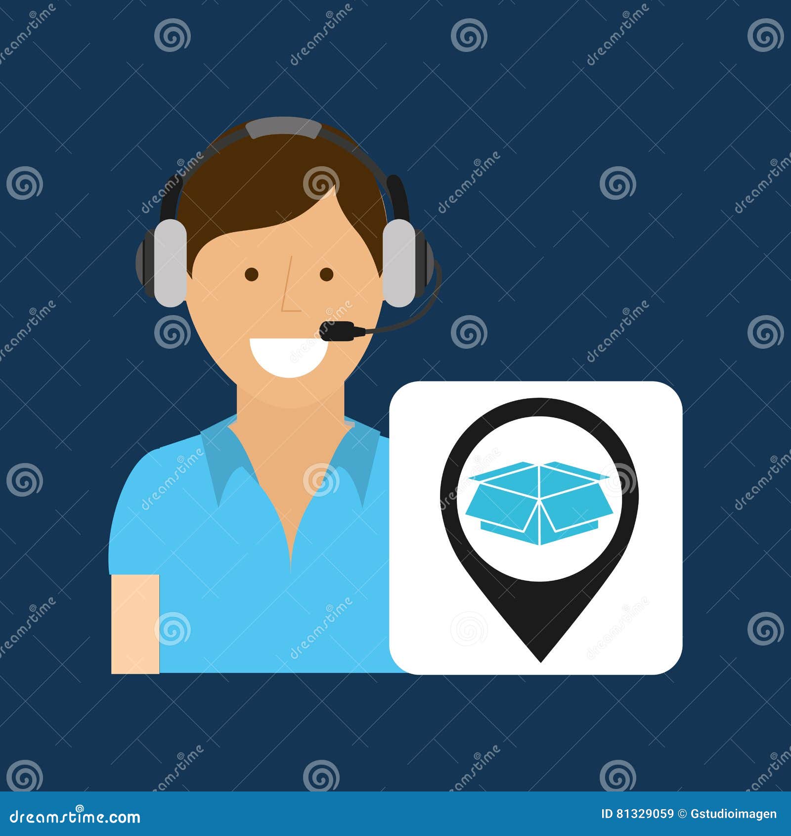 Delivery Service Concept Call Center Package Stock Vector ...