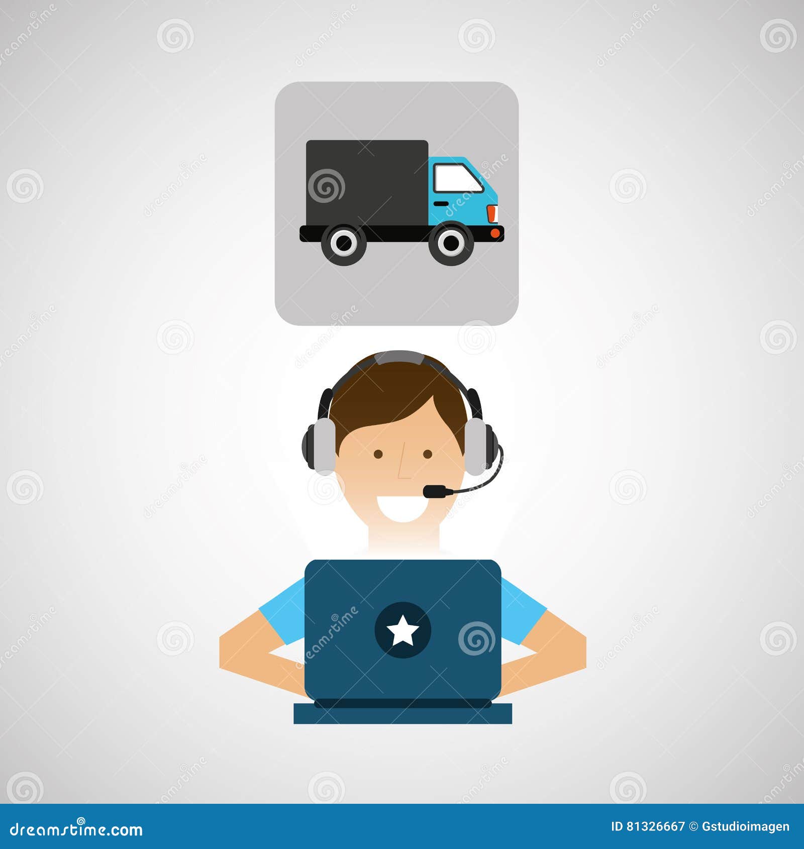 Delivery Service Concept Call Center Transport Stock Vector ...