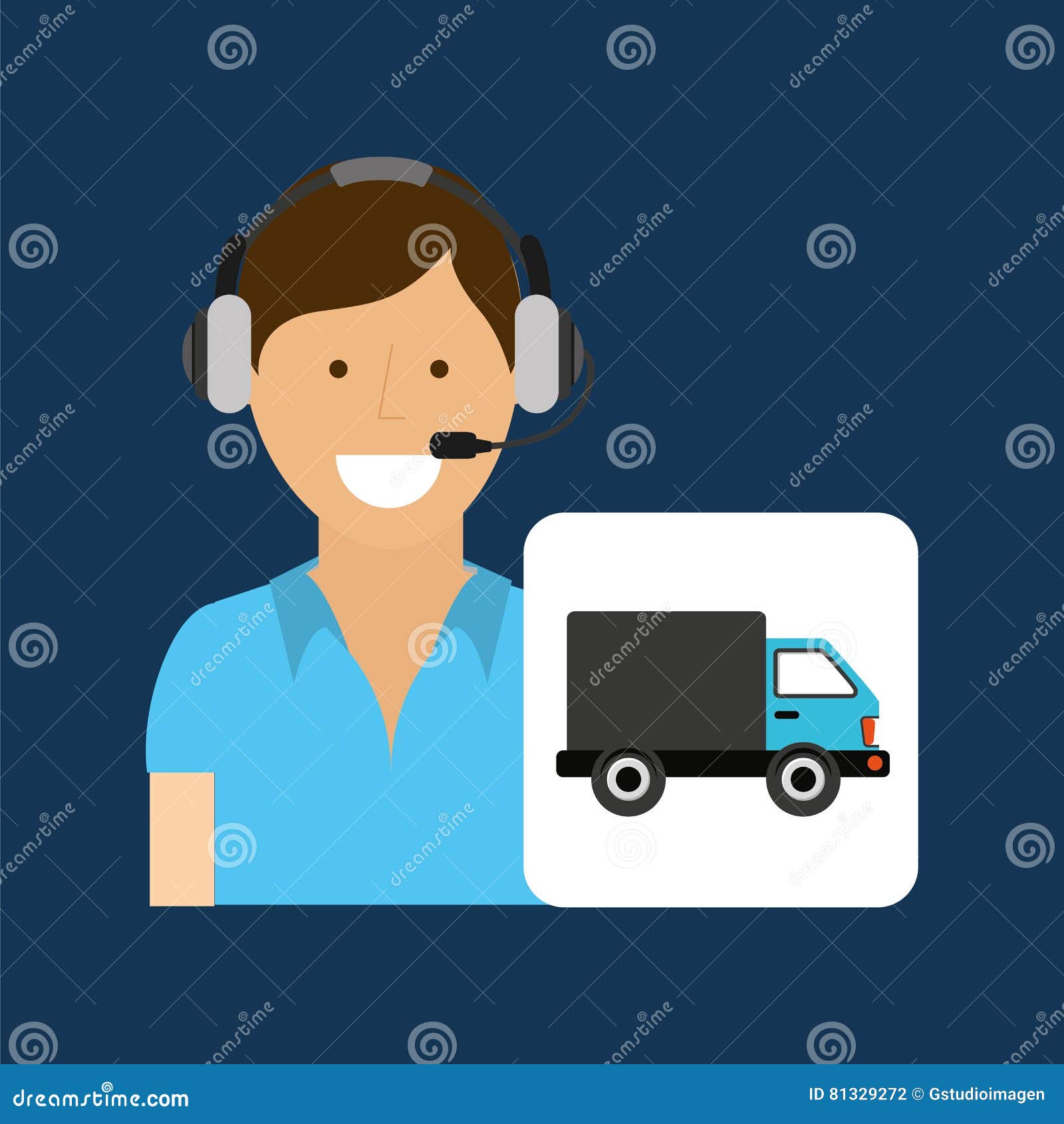 Delivery Service Concept Call Center Transport Stock Vector ...