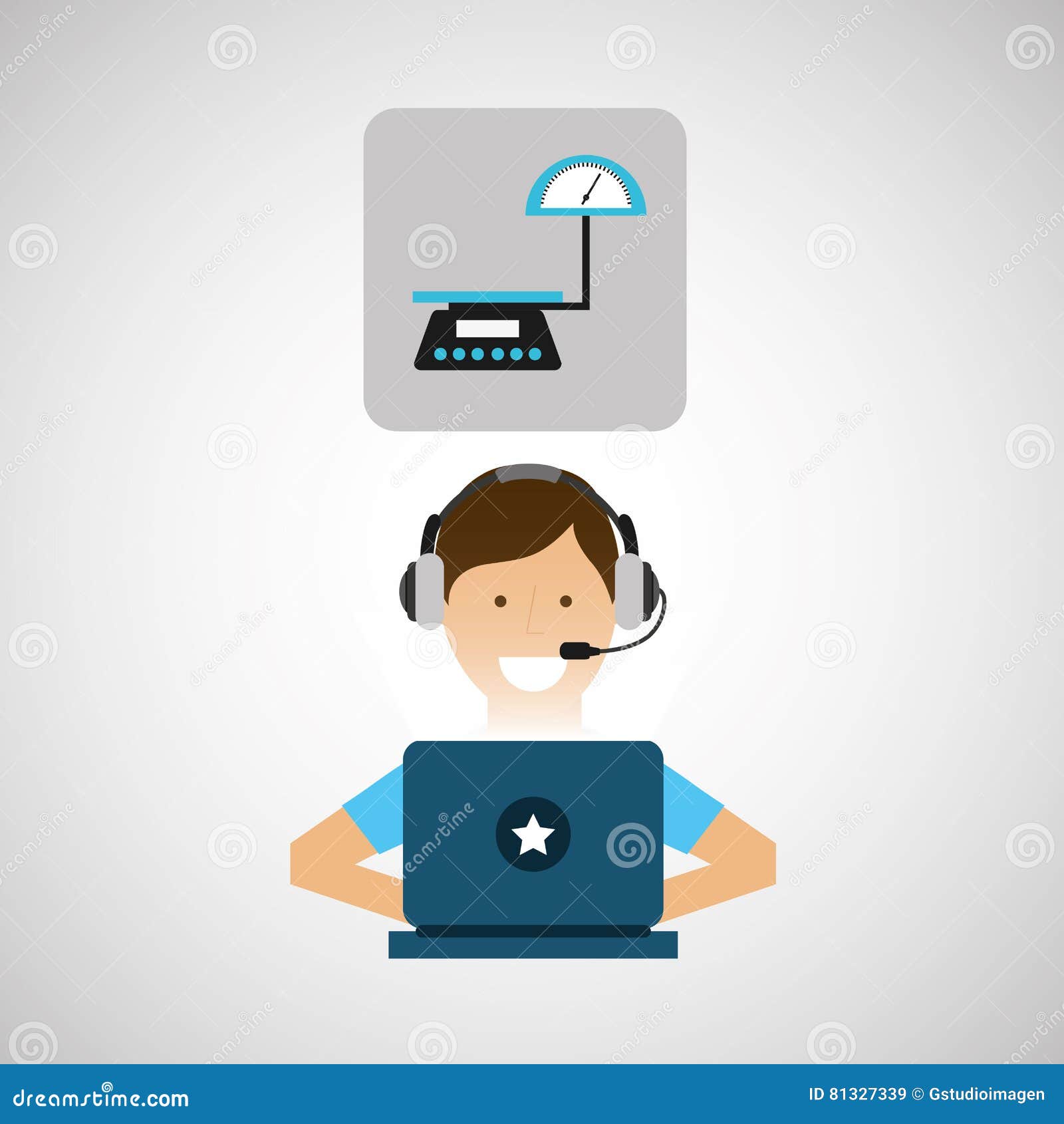 Delivery Service Concept Call Center Weight Scale Stock Vector ...