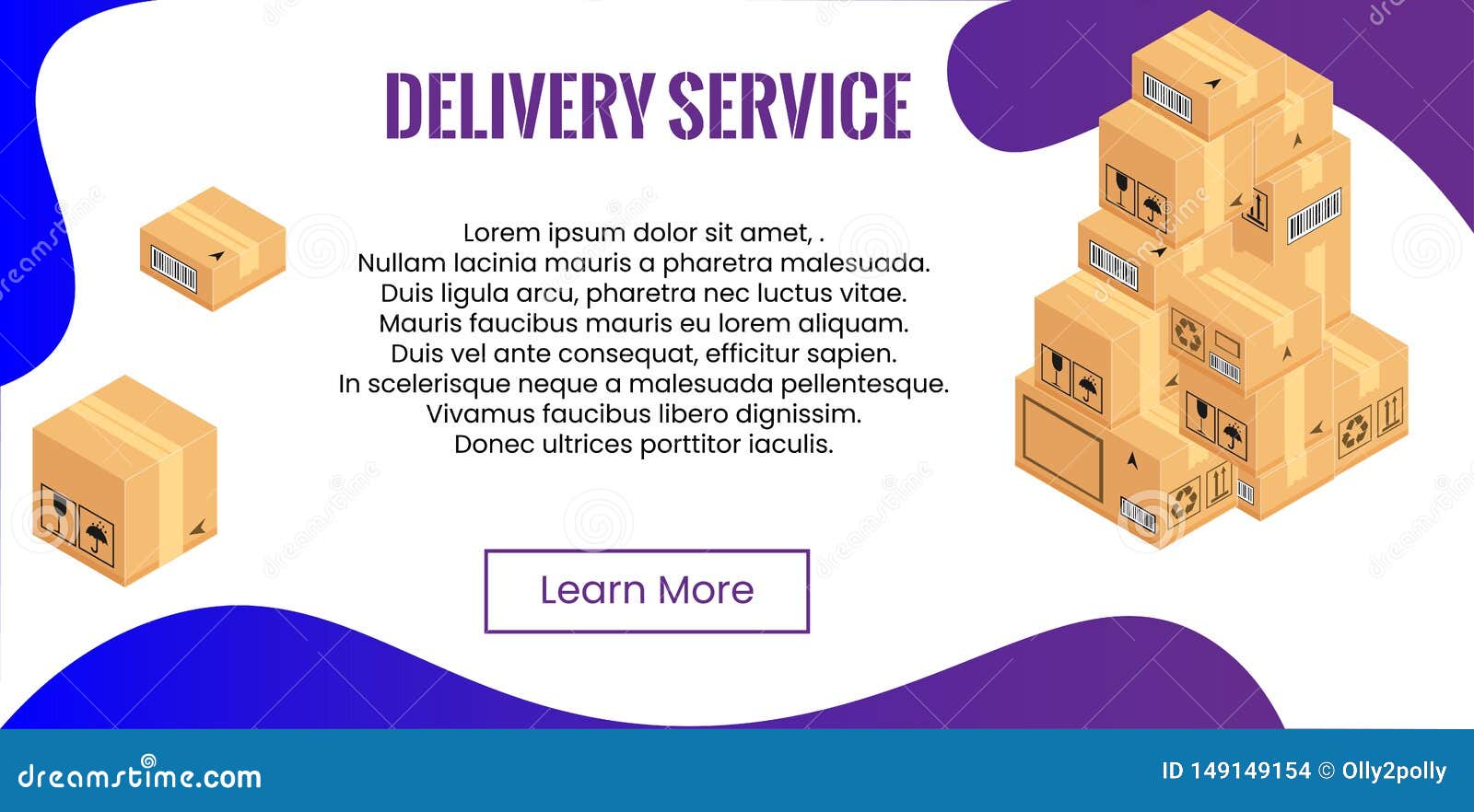 Delivery Service Concept. Stack of Boxes for Shipping, Relocation Stock ...