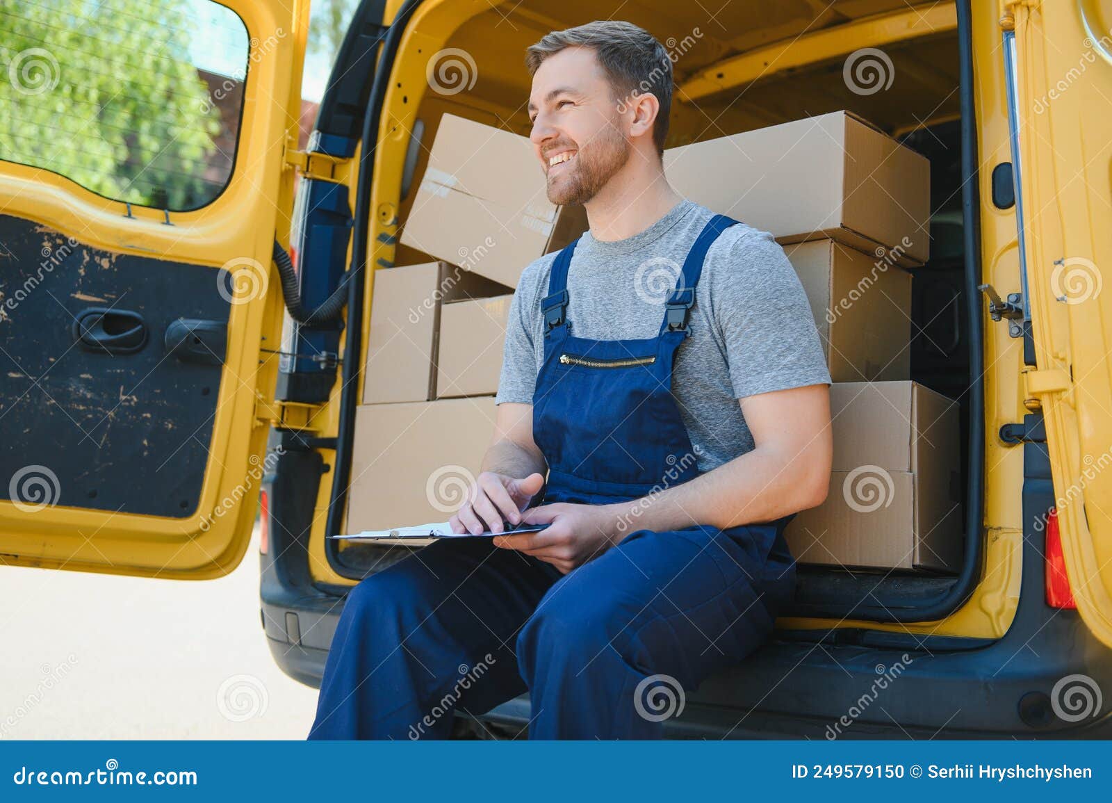 Delivery Service Employee. Portrait of Man Working in Delivery Service ...