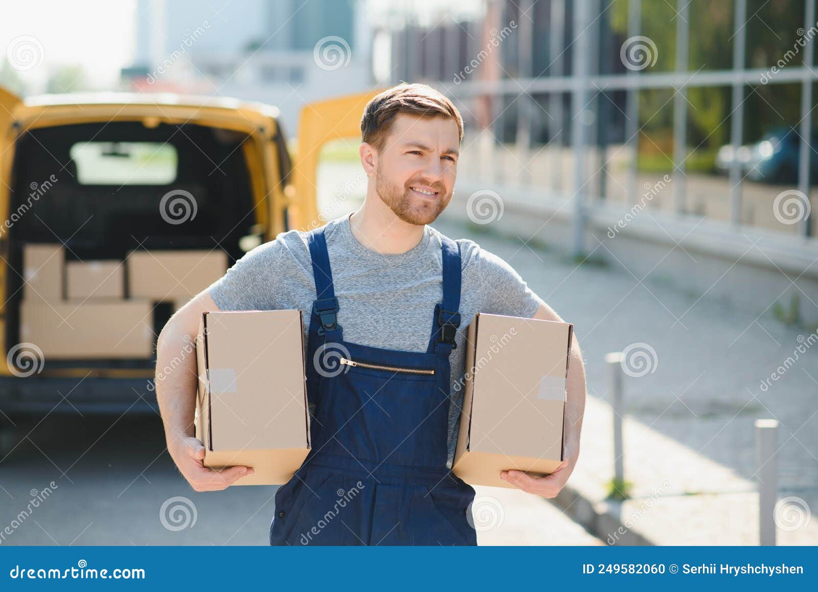 Delivery Service Employee. Portrait of Man Working in Delivery Service ...