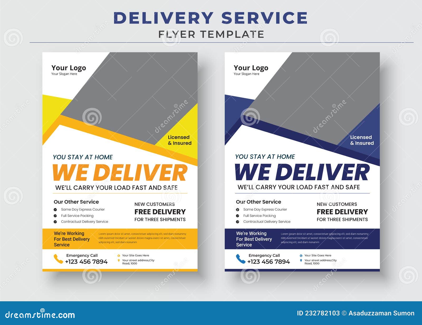 Delivery Service Flyer, Fast Delivery Flyer, we Deliver Courier Flyer ...