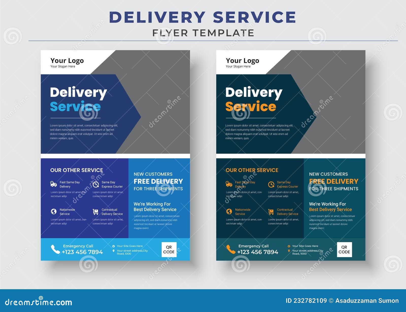 Delivery Service Flyer, Fast Delivery Flyer, we Deliver Courier Flyer ...