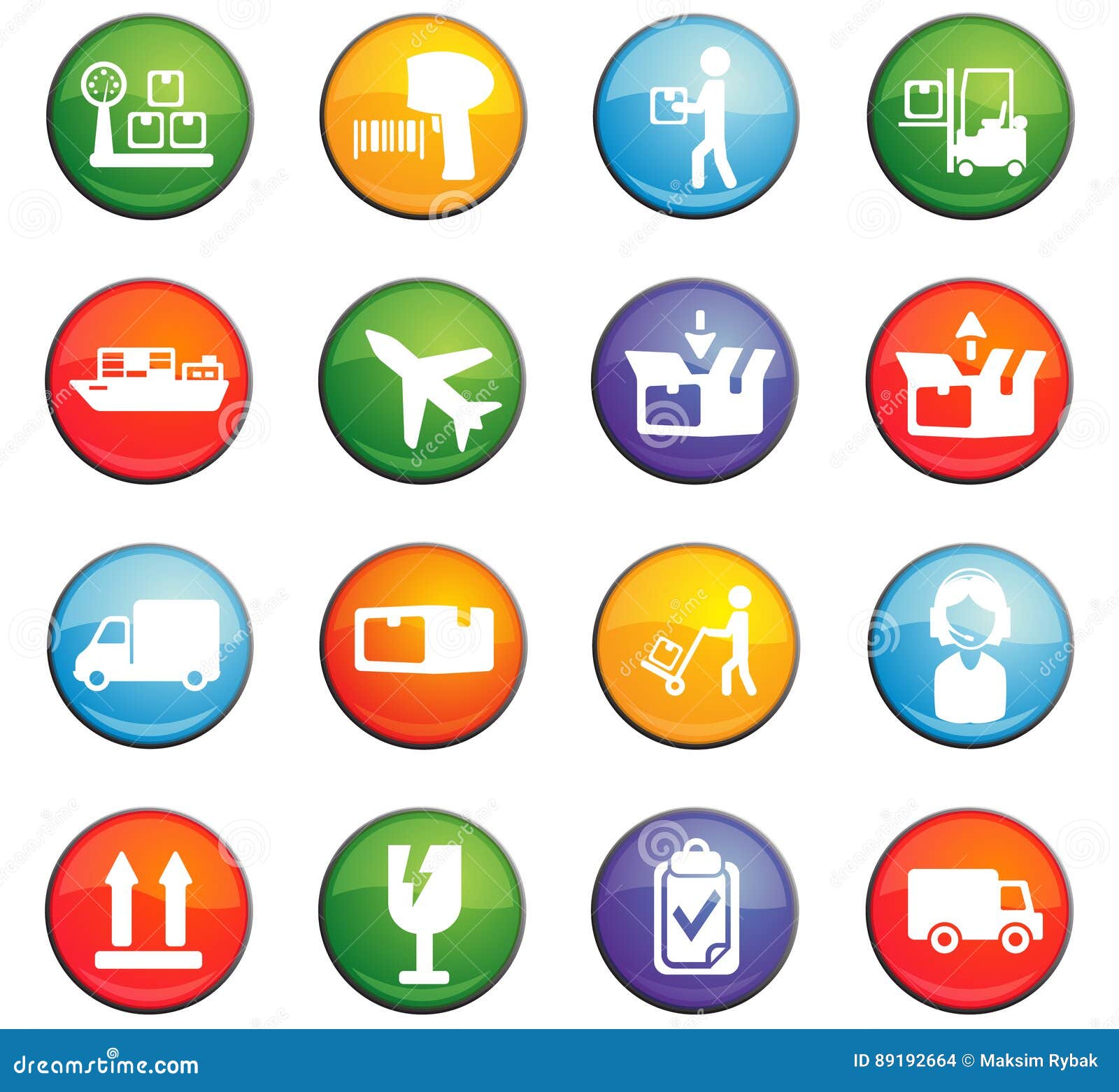 Delivery service icon set stock illustration. Illustration of wheels ...