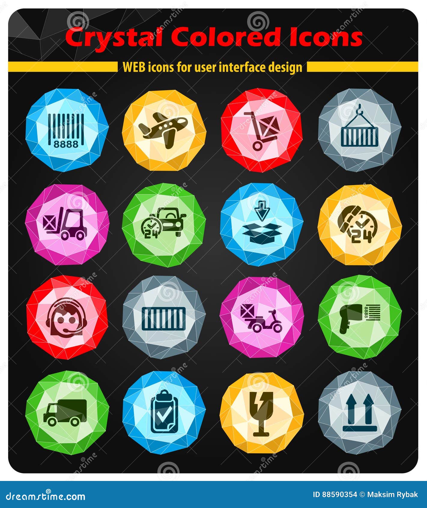 Delivery service icon set stock illustration. Illustration of order ...