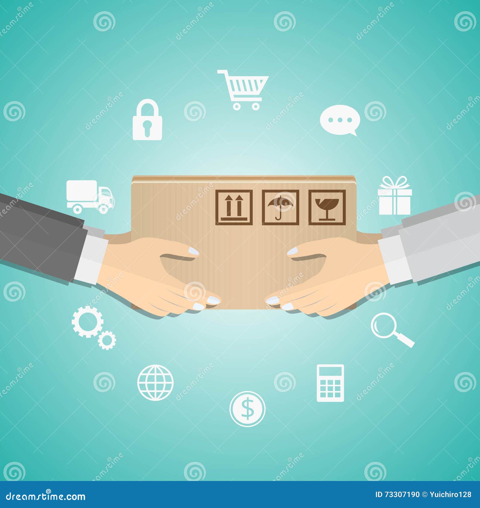 Delivery Service with Icons Stock Vector - Illustration of deliver ...