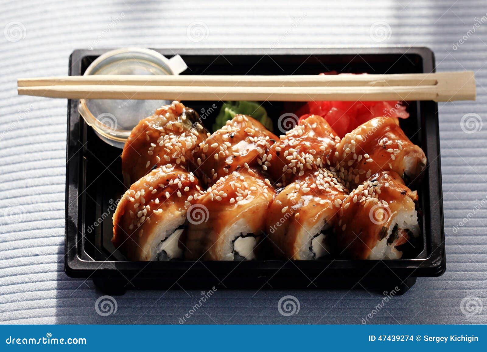 Delivery Service Japanese Food Rolls Stock Photo - Image of service ...
