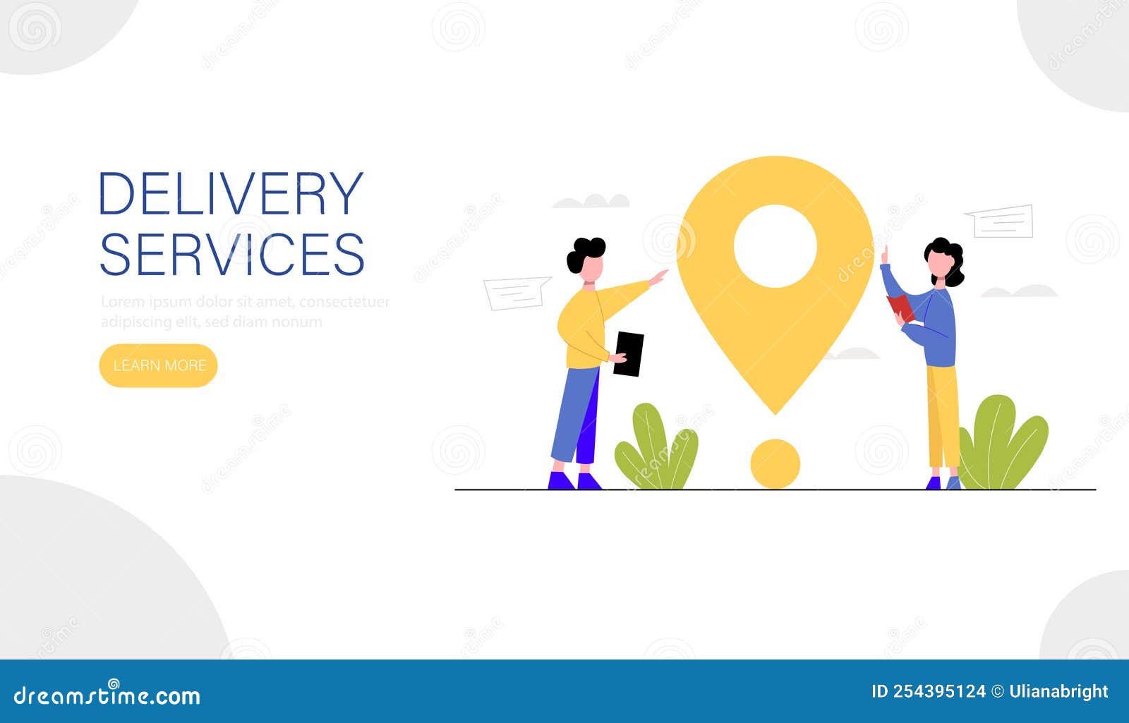 Delivery Service Landing Page Template. Vector Illustration. Stock ...