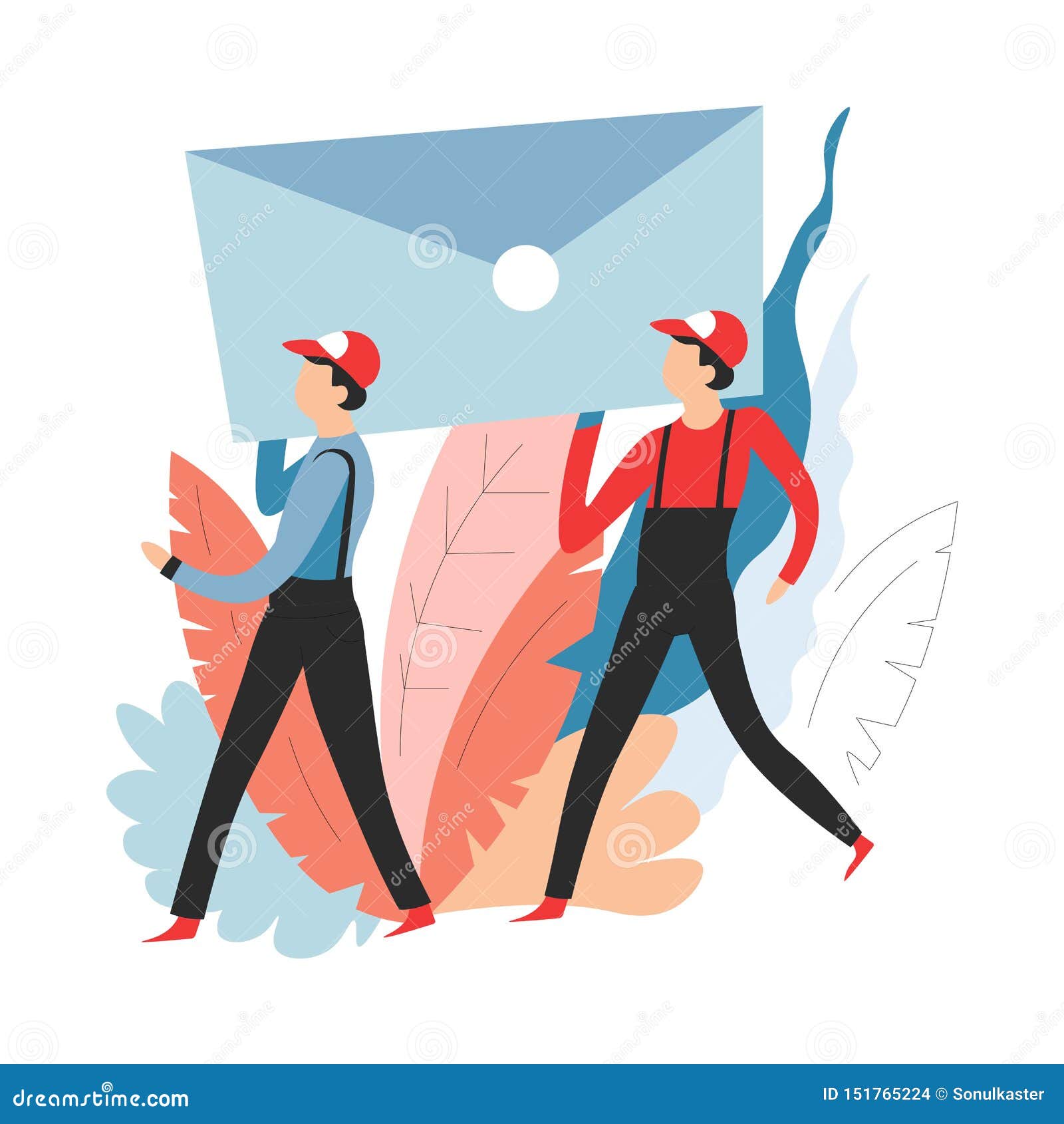 Delivery Service Mail or Post Deliverers Carrying Message Stock Vector ...