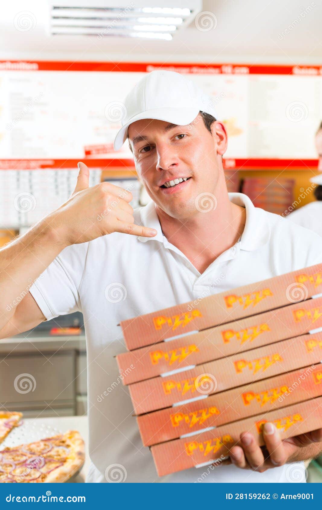 Delivery Service - Man Holding Pizza Boxes Stock Photo - Image of ...
