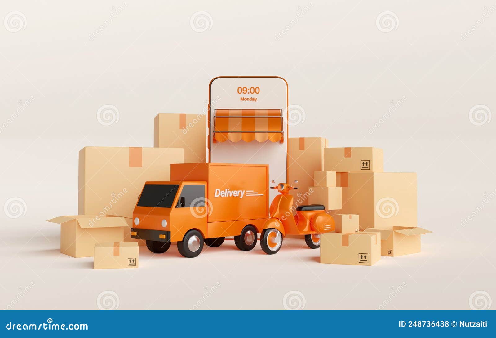 Delivery Service on Mobile Application, Transportation Delivery by ... Delivery Service on Mobile Application, Transportation Delivery by ...