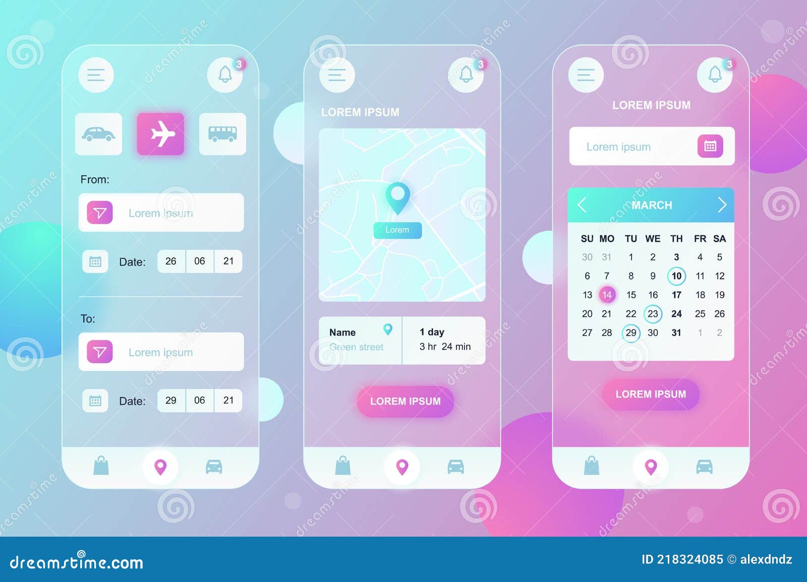 Delivery Service Neumorphic Elements Kit for Mobile App Stock Vector - Illustration of template ...