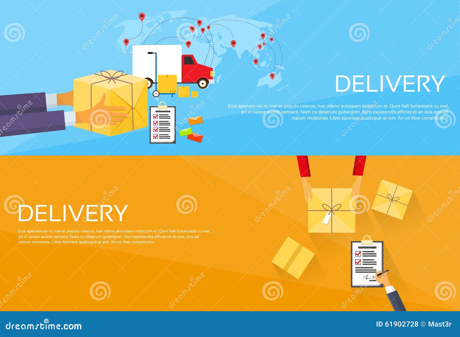 Delivery Service Package Box Receiving Courier Stock Vector ...