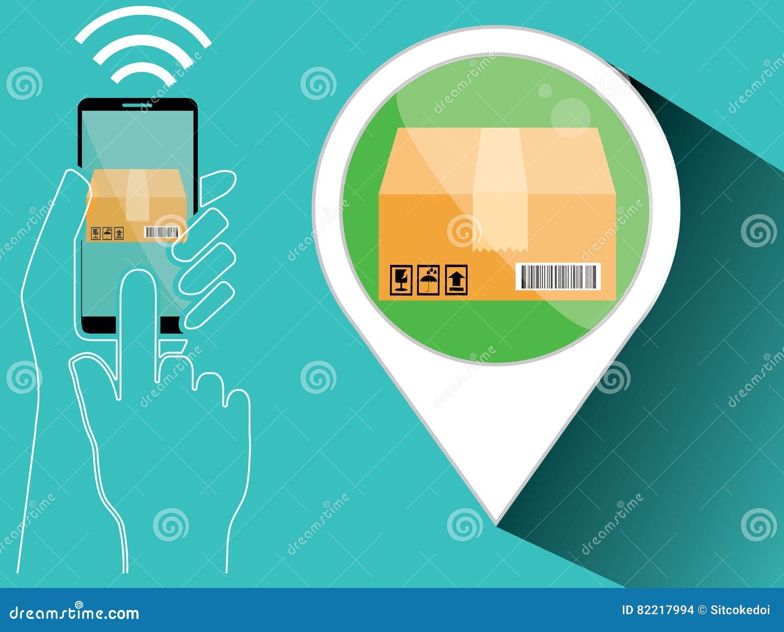 Delivery Service and Report Parcel Point Flat Stock Vector ...