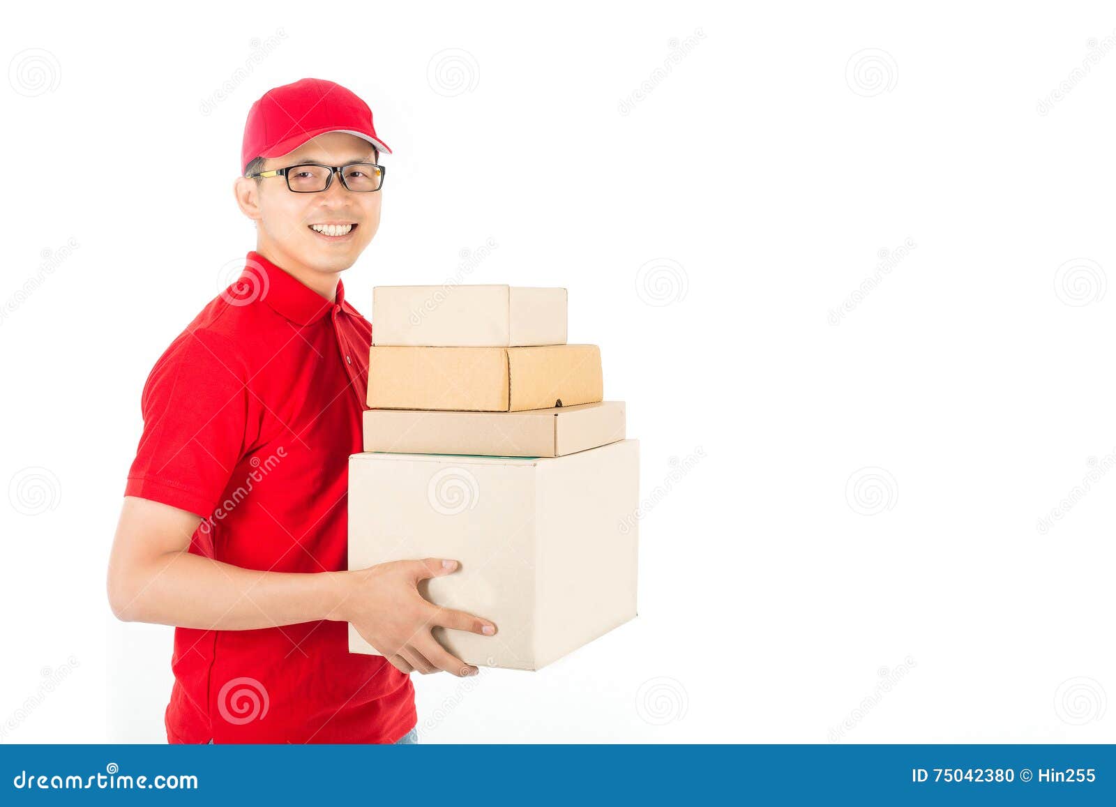 Delivery Service To Customer Stock Photo - Image of parcel, female ...