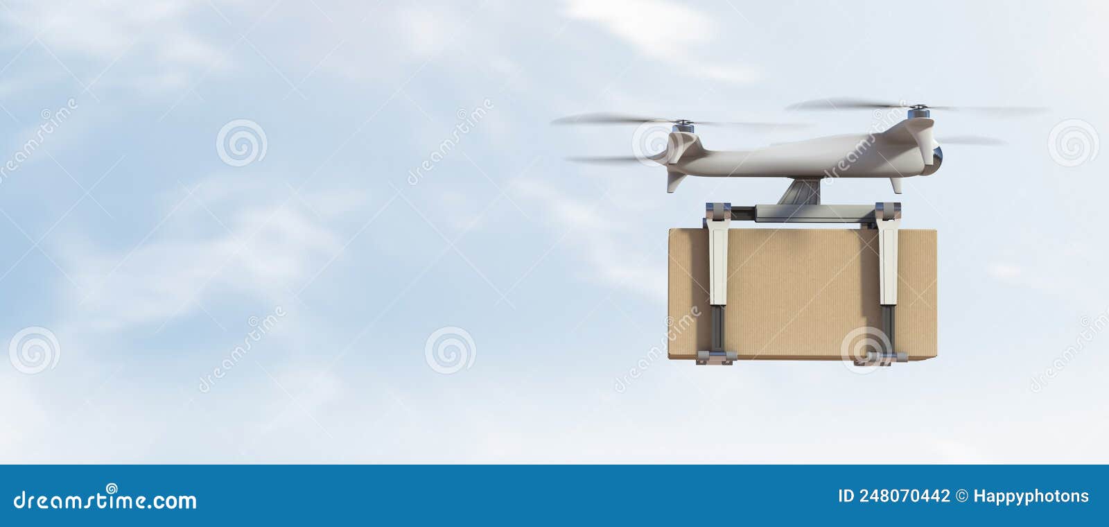 Delivery Service Using Flying Drones. Air Freight Stock Photo - Image ...