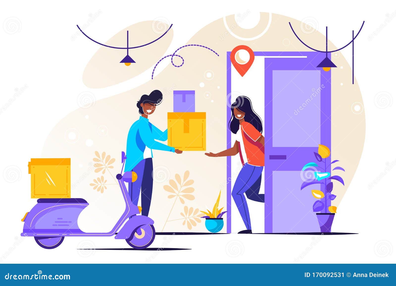 Delivery Service Vector Illustration Stock Vector - Illustration of ...