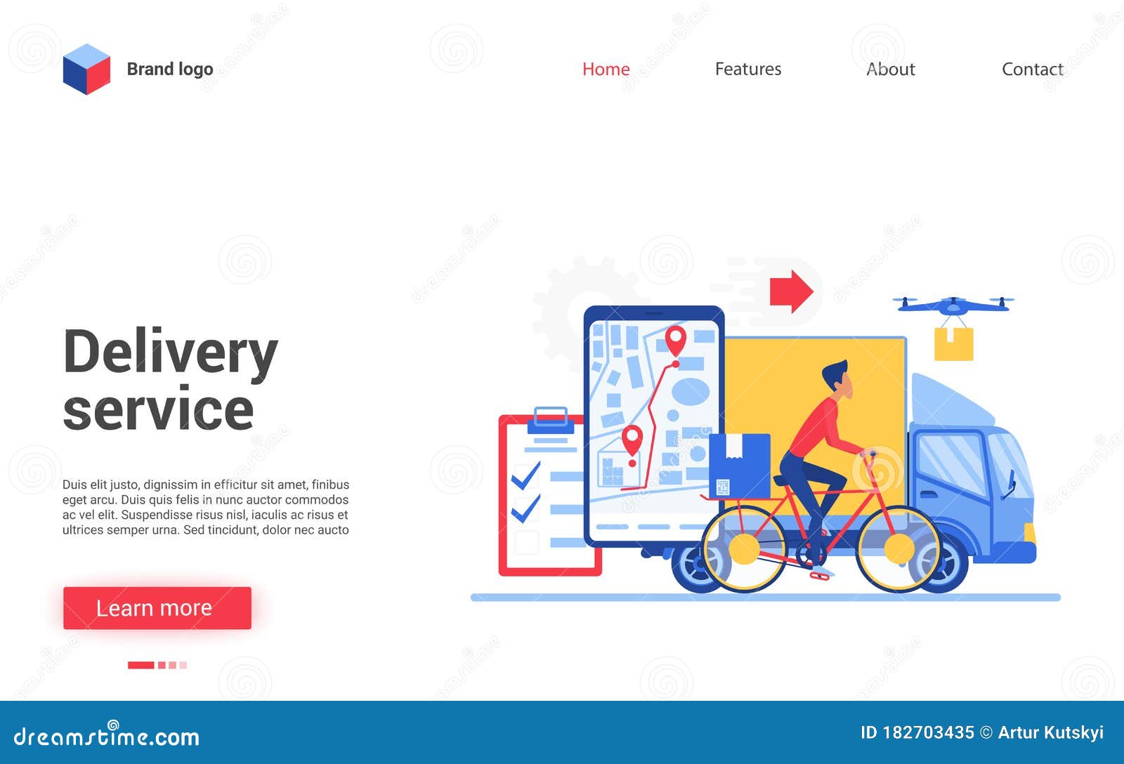 Delivery Service Vector Illustration, Website Interface Creative Flat ...