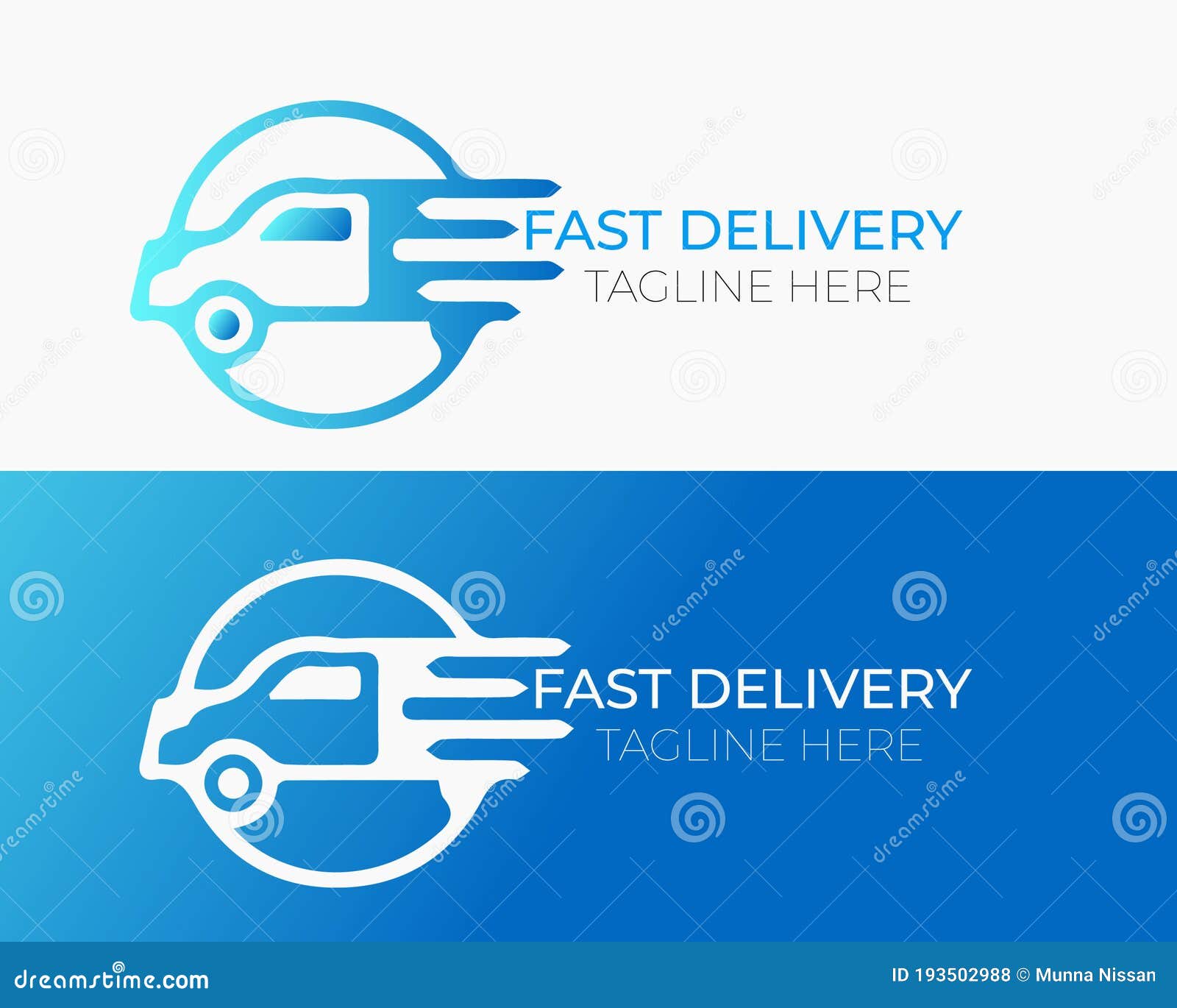 Delivery Service Vector Logo Design, Fast Delivery Van in Two Colors ...