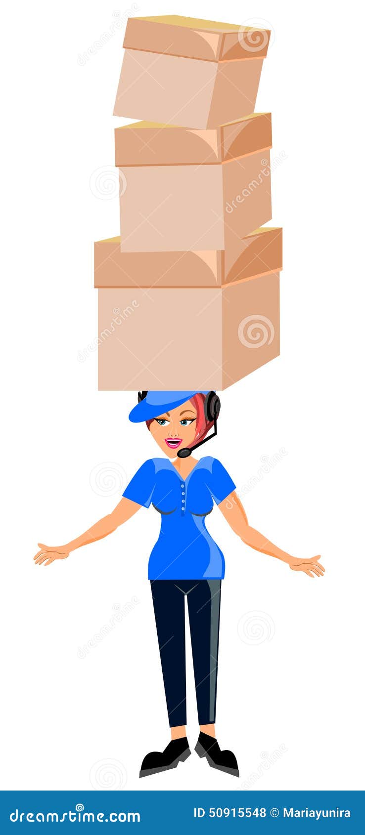 Delivery woman stock vector. Illustration of sharp, call - 50915548