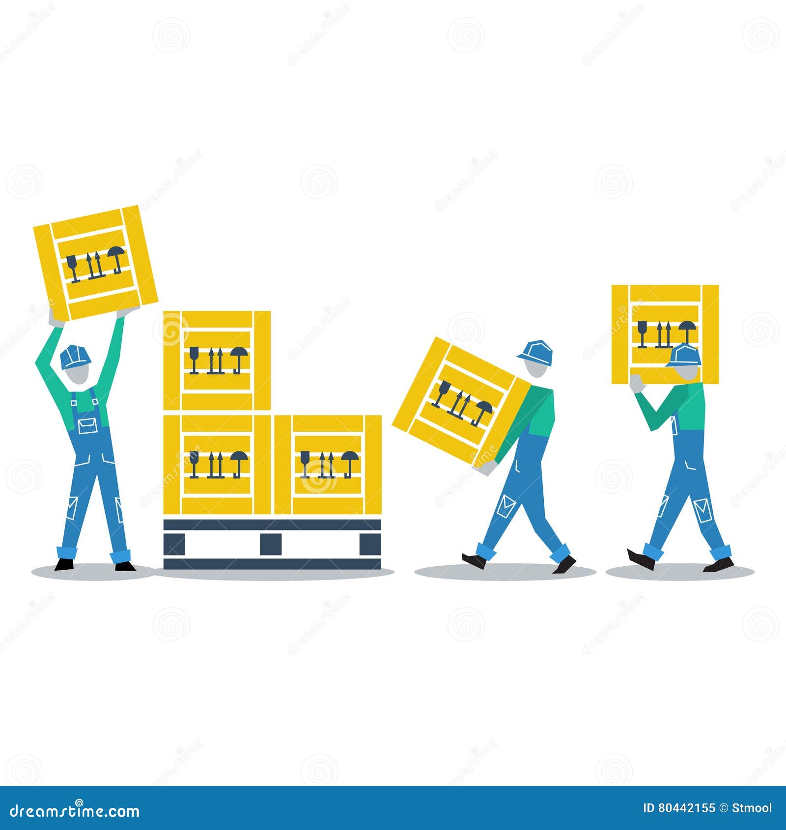 Loading Boxes, Forklift Machine, Vehicle For Loading, Raising Heavy ...