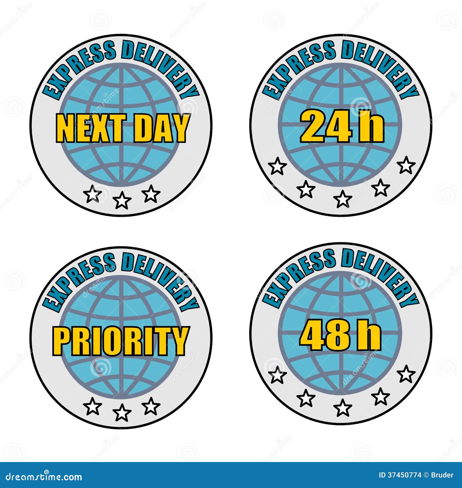 Delivery services stamps stock vector. Illustration of isolated - 37450774