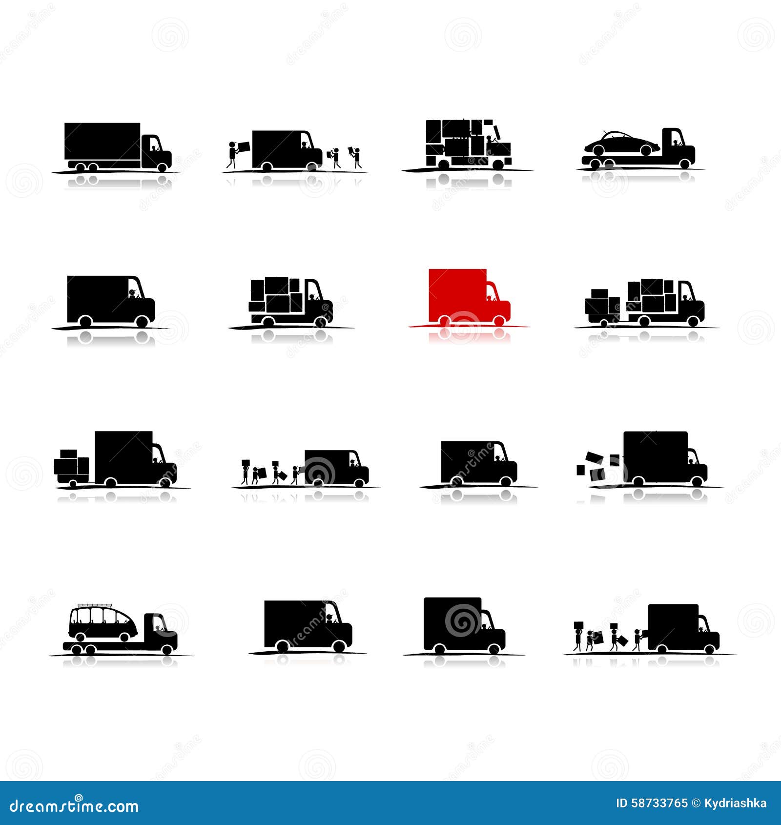 Delivery, Set of 16 Cars for Your Design Stock Vector - Illustration of ...