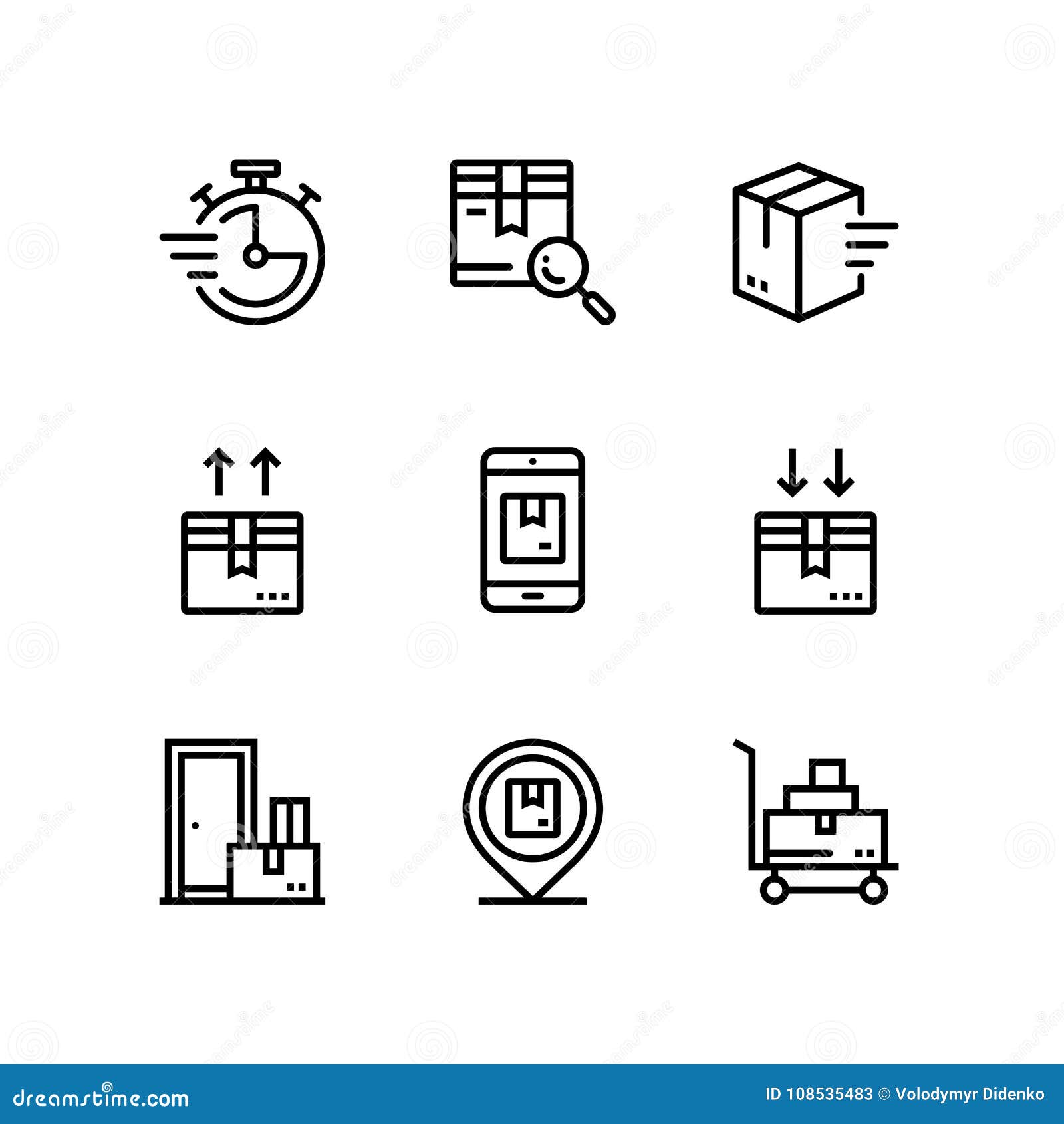 Delivery, Shipment, Cargo Icons for Web and Mobile Design Pack 3 Stock ...