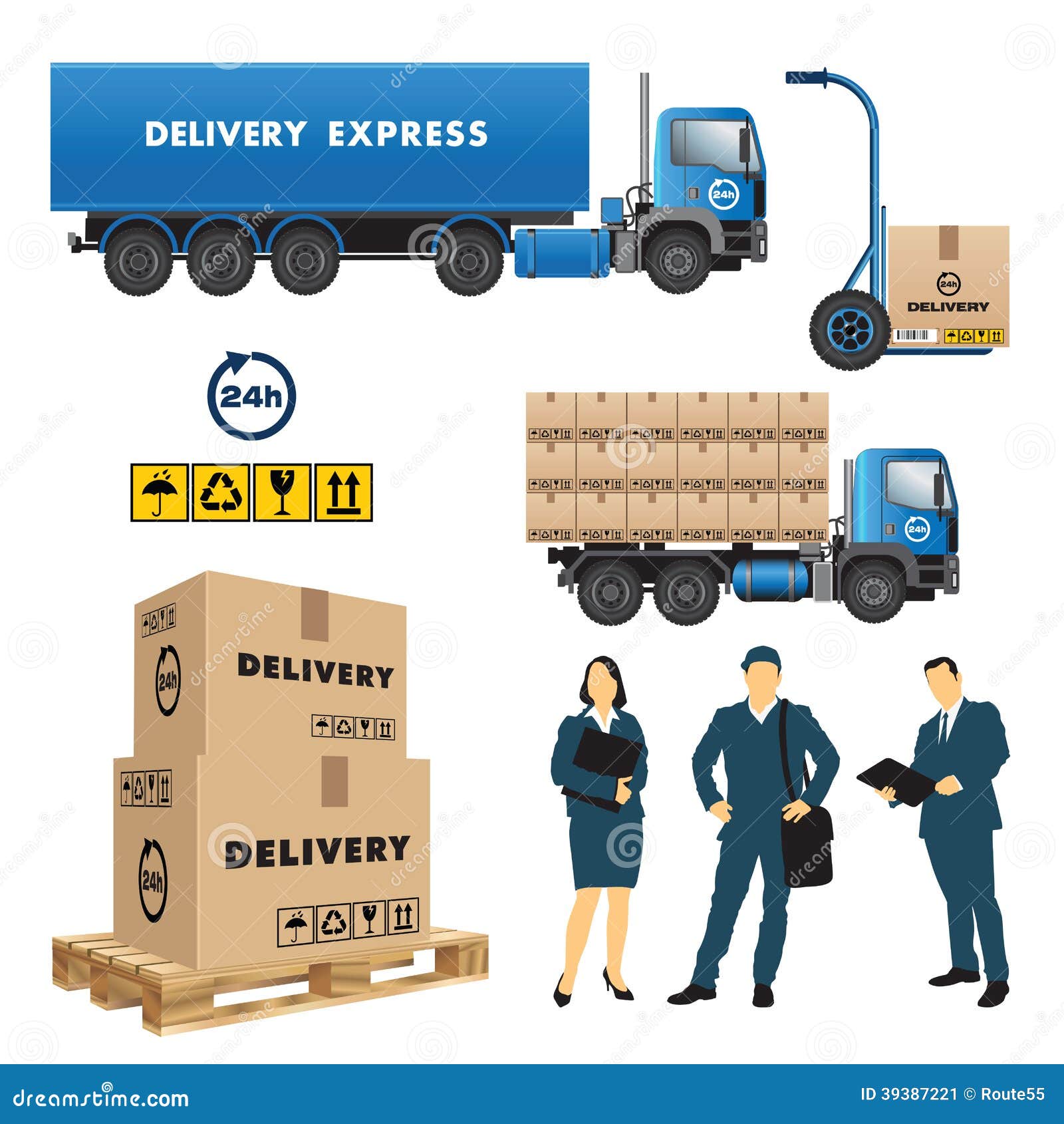 Delivery and Shipment Service Stock Vector - Illustration of cardboard ...