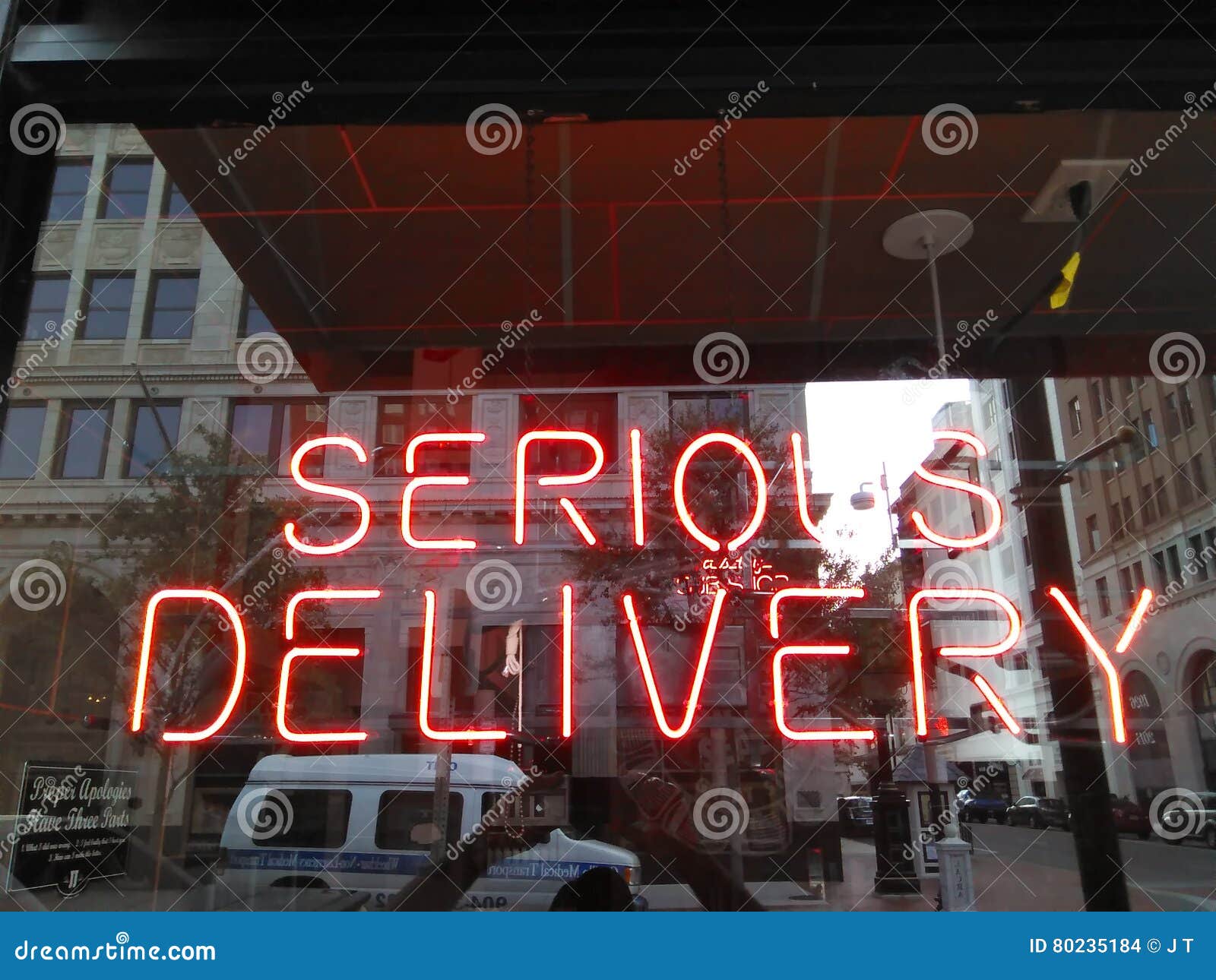 Delivery sign stock photo. Image of downtown, sign, illuminating - 80235184