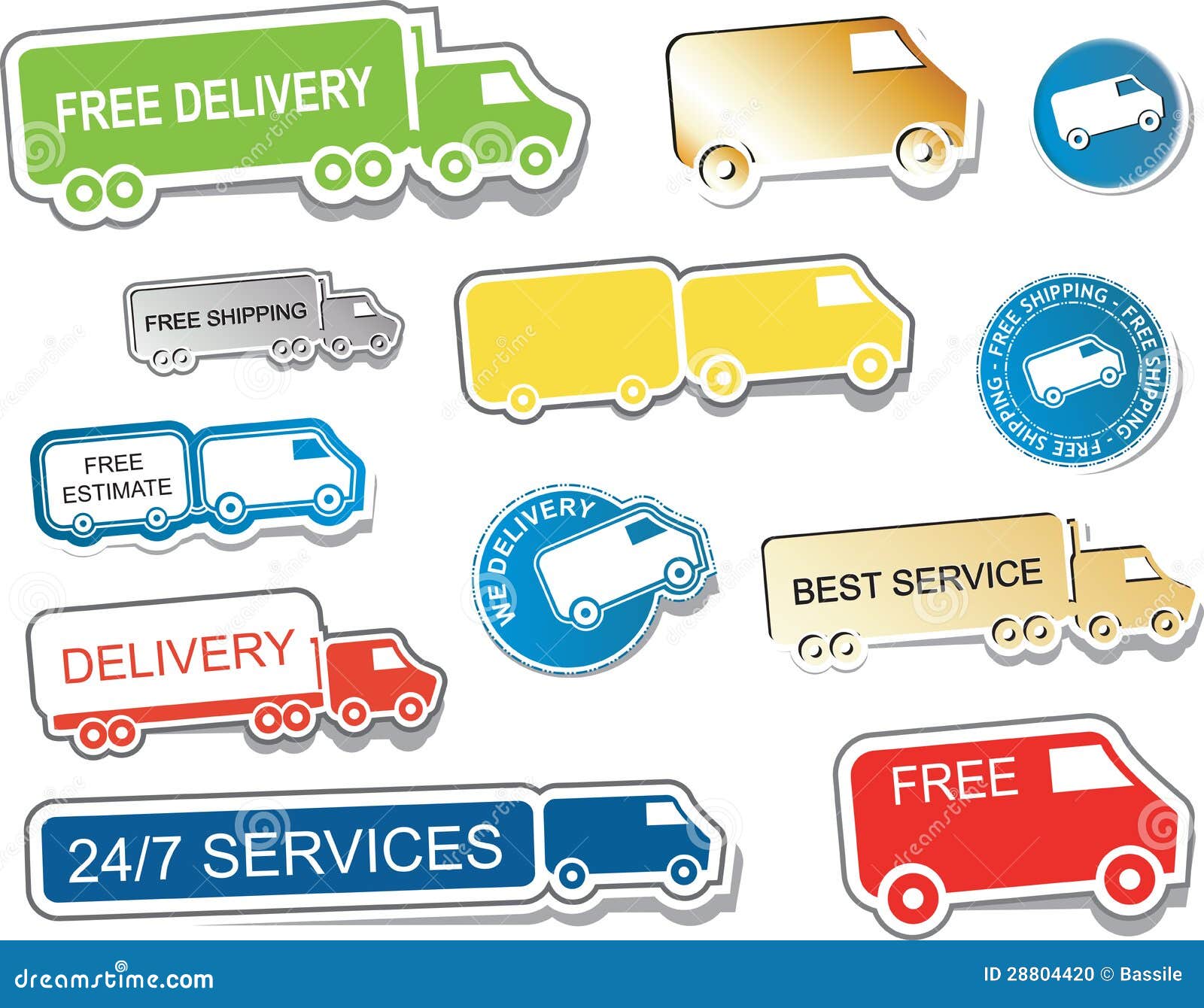 Delivery Sign Stickers stock vector. Illustration of yellow - 28804420