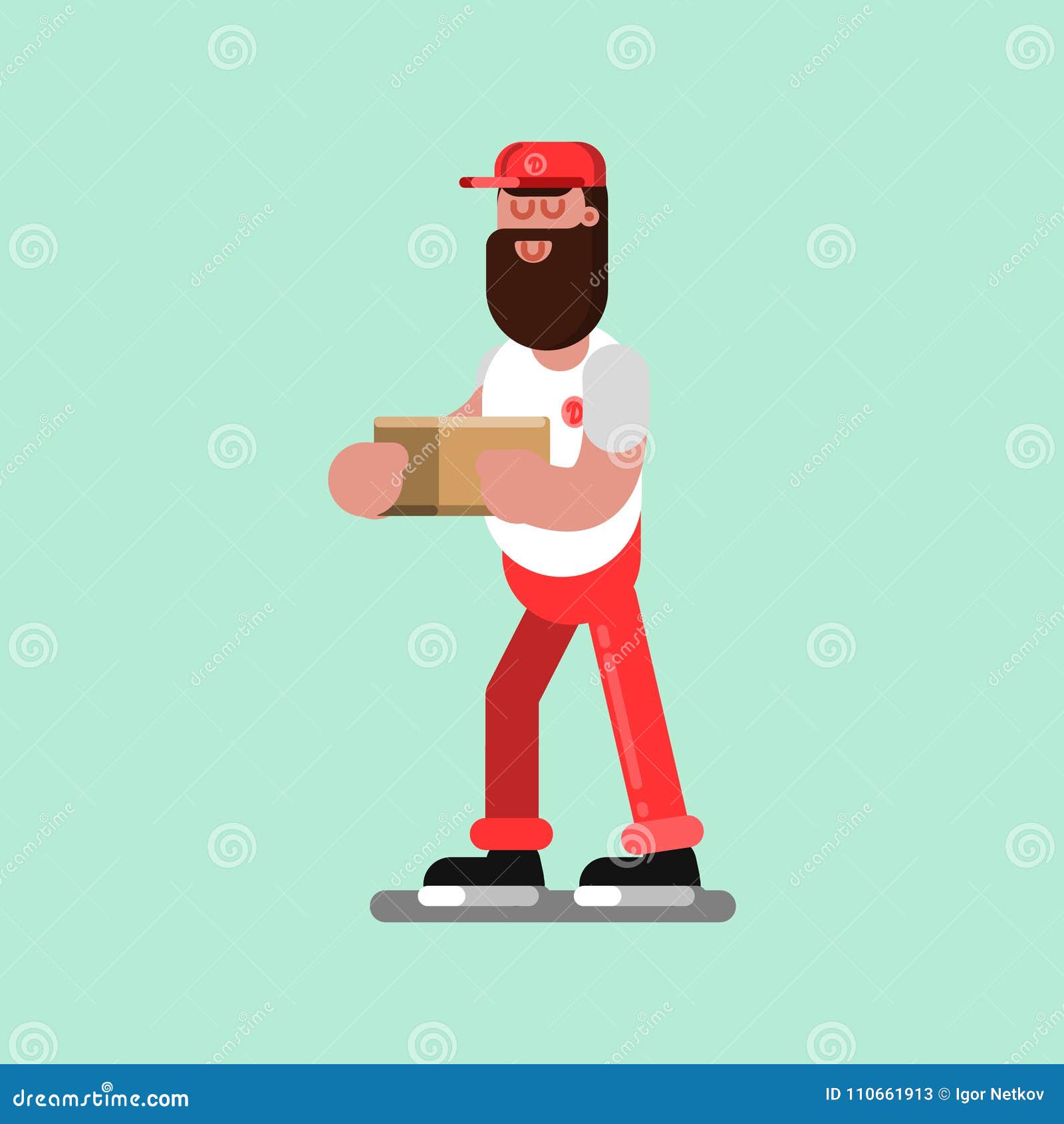 Delivery sketch boy stock vector. Illustration of bring - 110661913