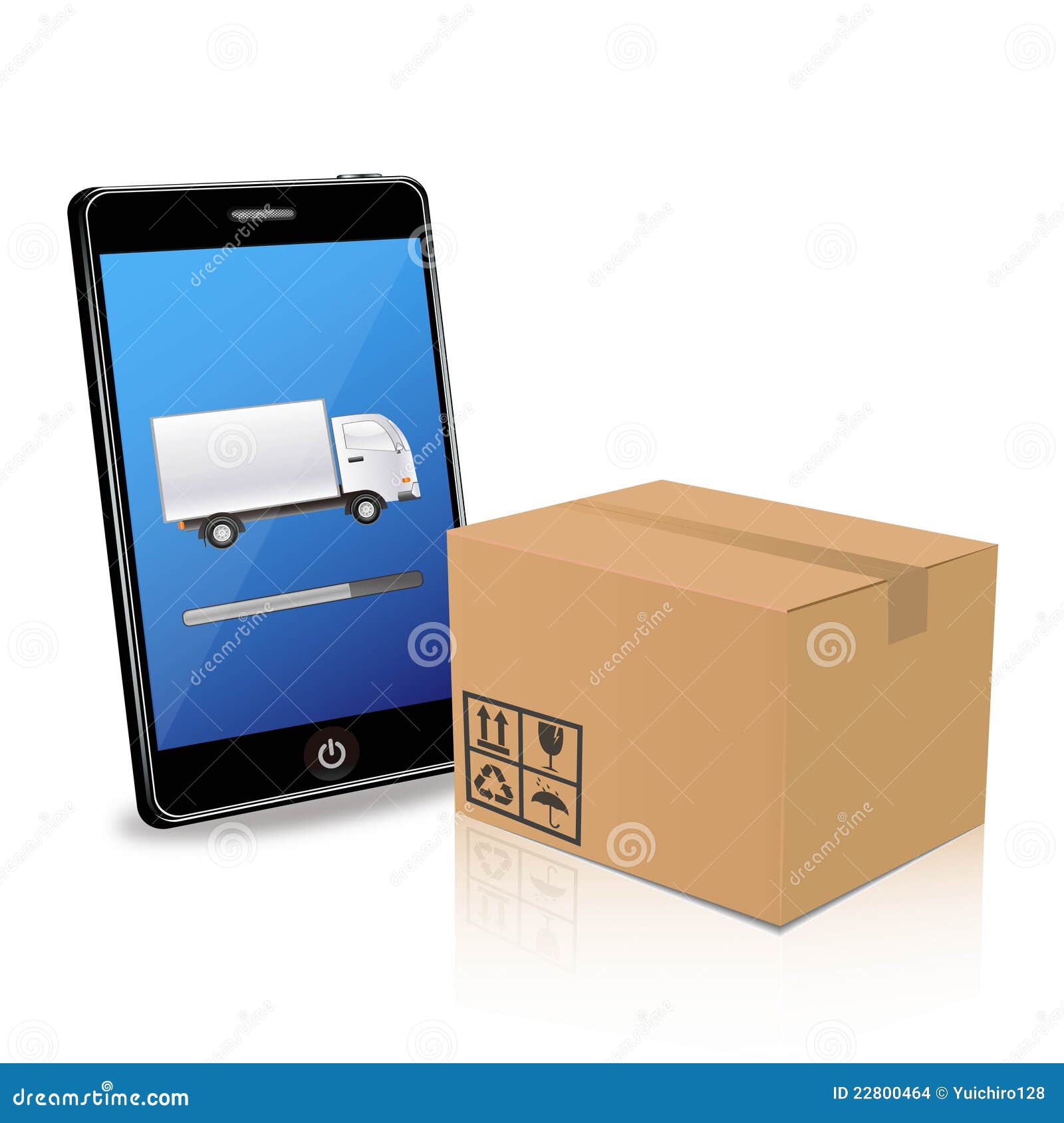 Delivery with smart phone stock illustration. Illustration of moving ...