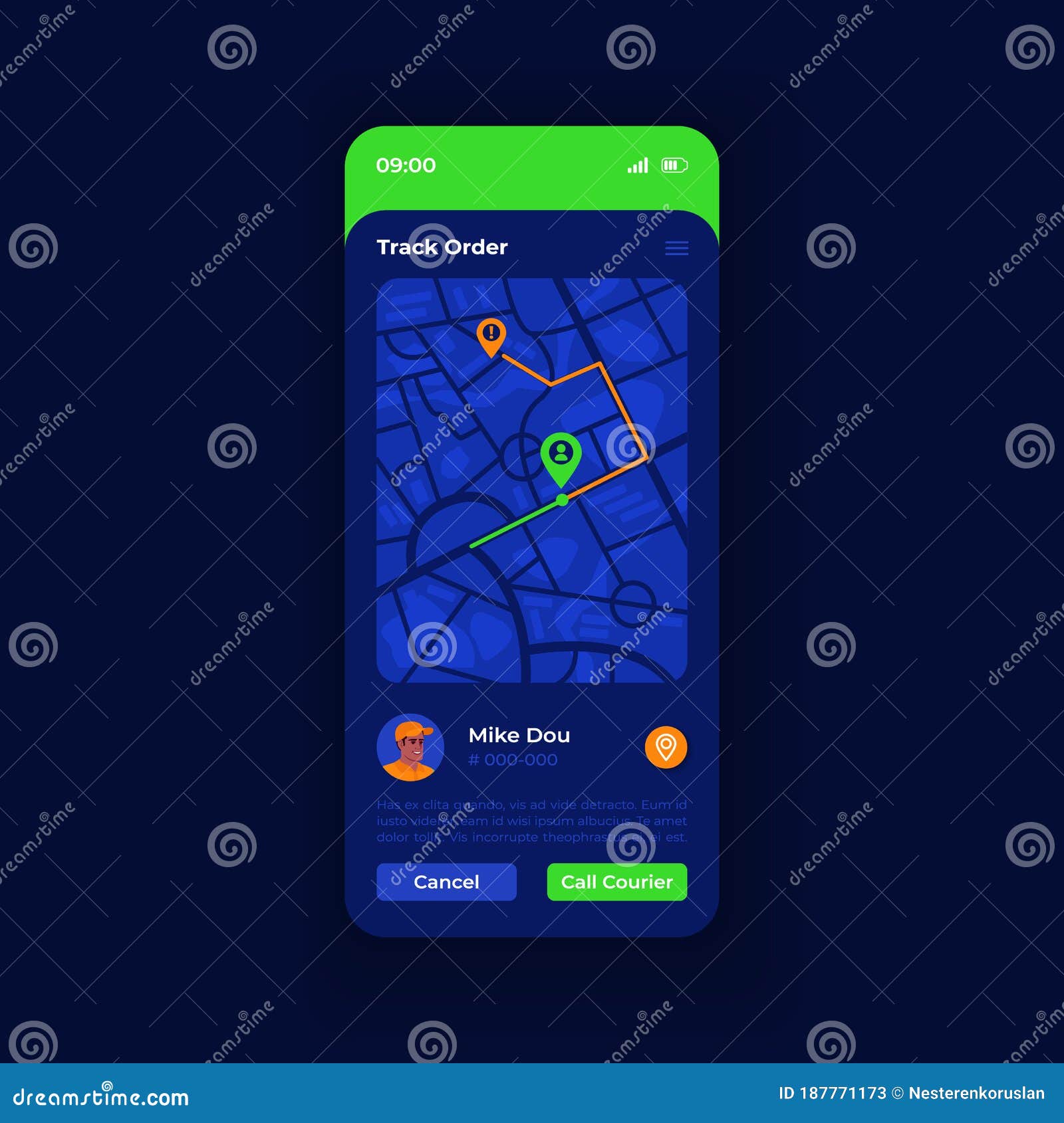 Delivery Status App Smartphone Interface Vector Template Stock Vector ...