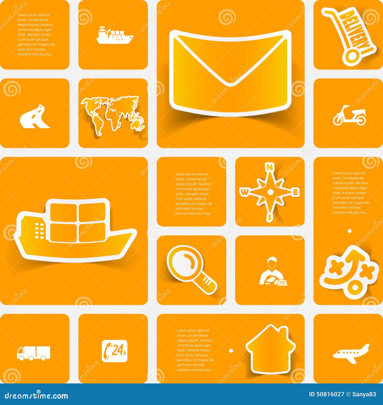 Delivery Sticker Infographic Stock Vector - Illustration of layout ...