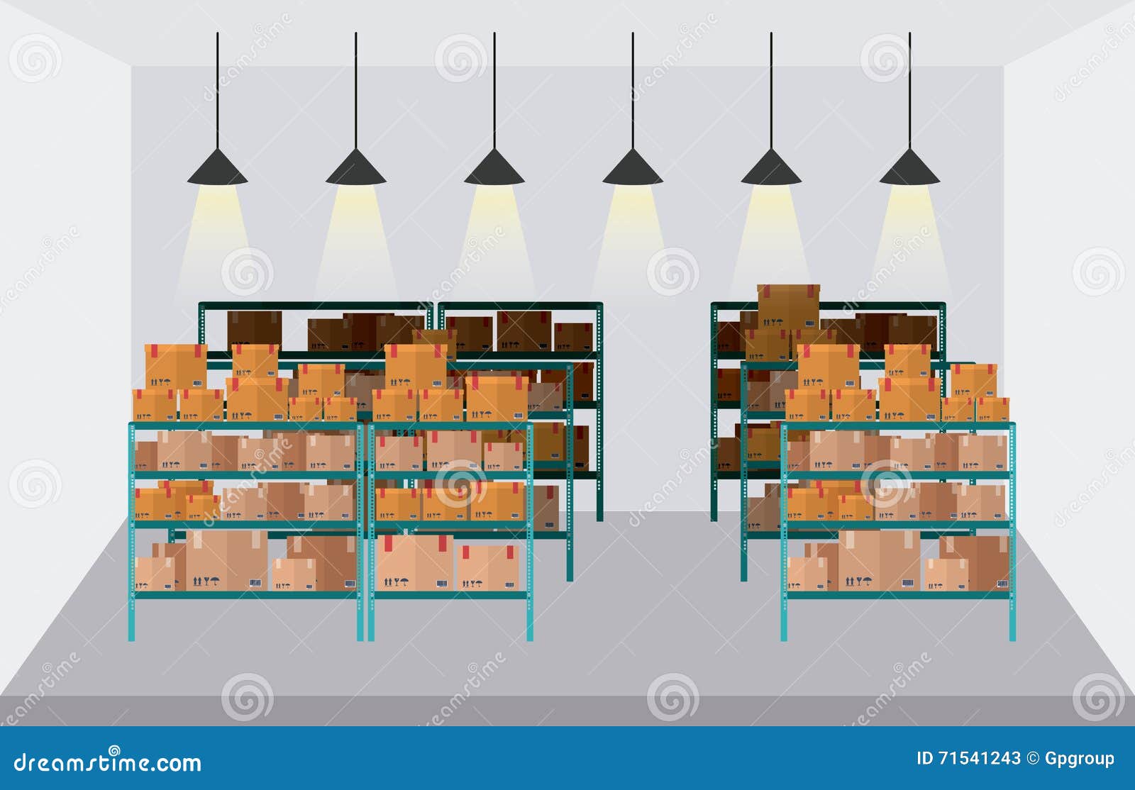 Delivery and Storage Warehouse Design Stock Vector - Illustration of ...