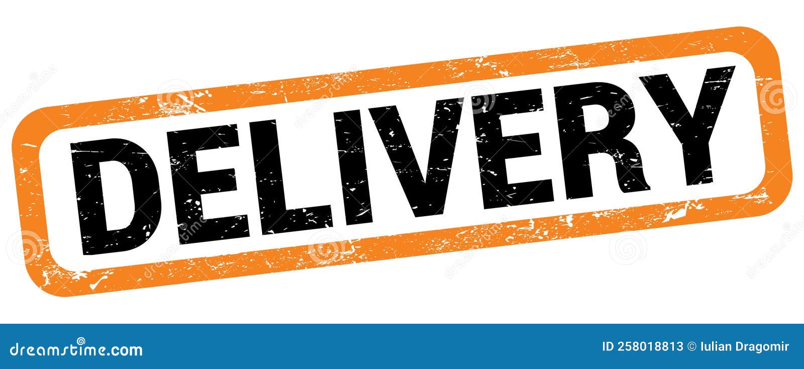 DELIVERY Text Written on Orange-black Rectangle Stamp Stock Image ...