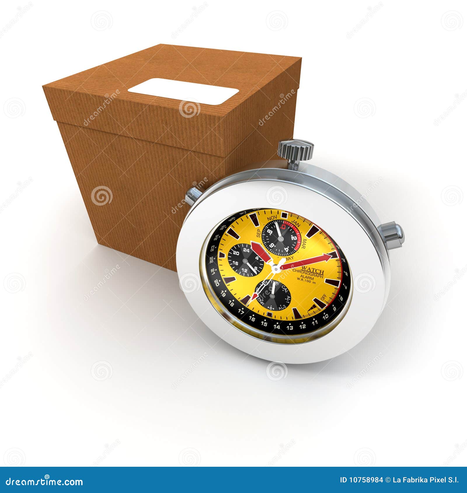 Delivery on time stock illustration. Illustration of clock - 10758984
