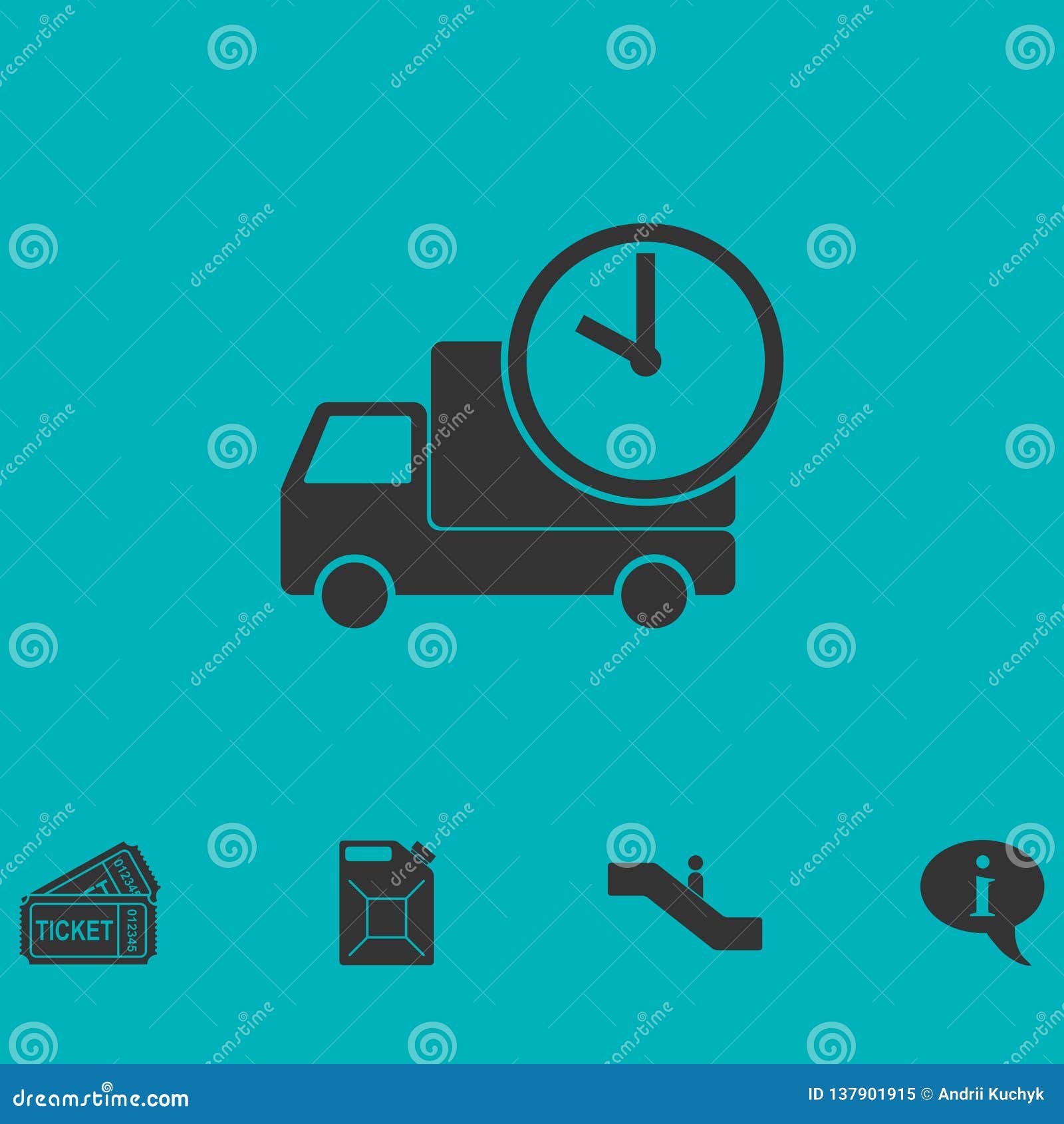 Delivery time icon flat stock vector. Illustration of speeding - 137901915