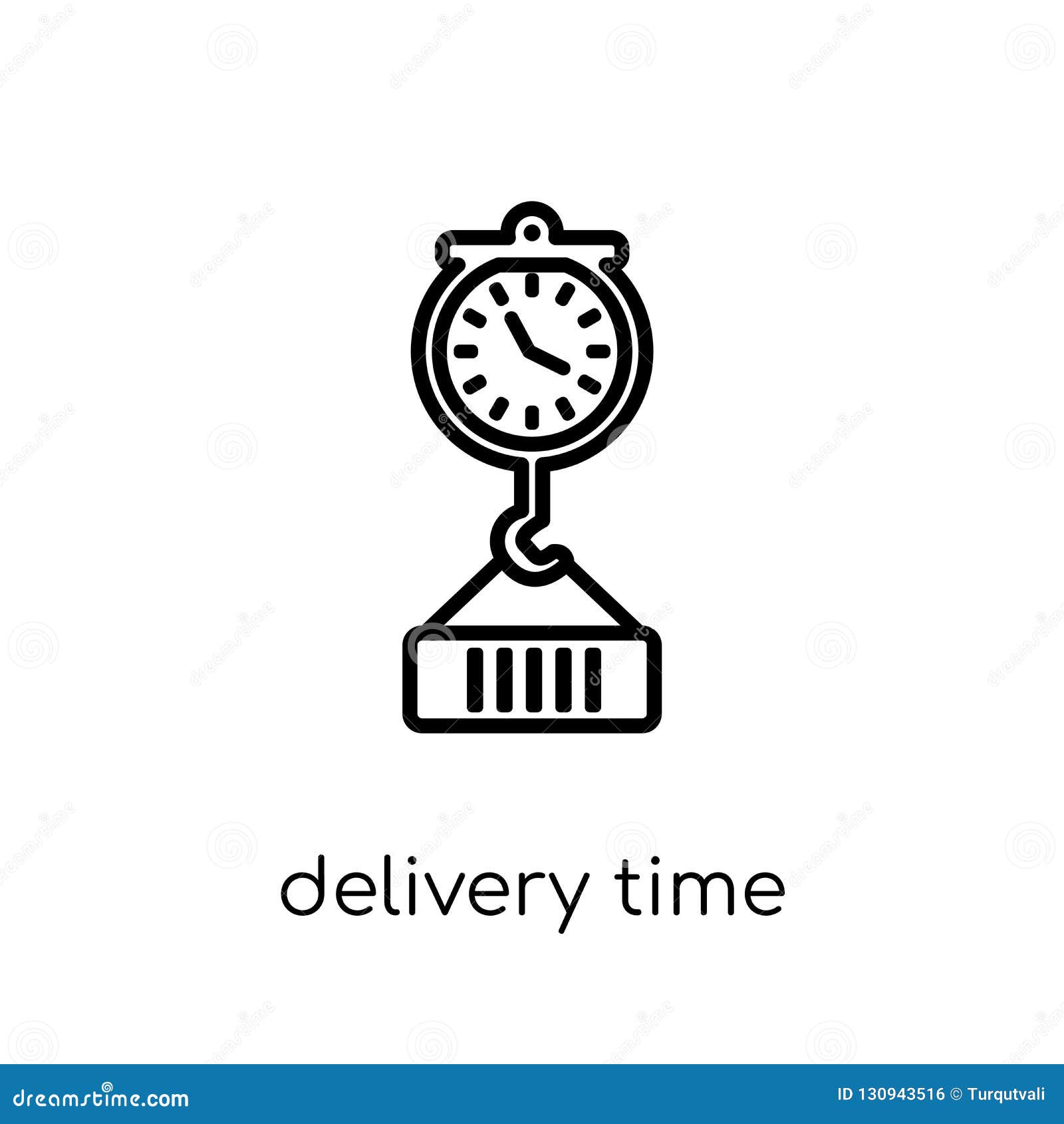 Delivery Time Icon. Trendy Modern Flat Linear Vector Delivery Ti Stock ...