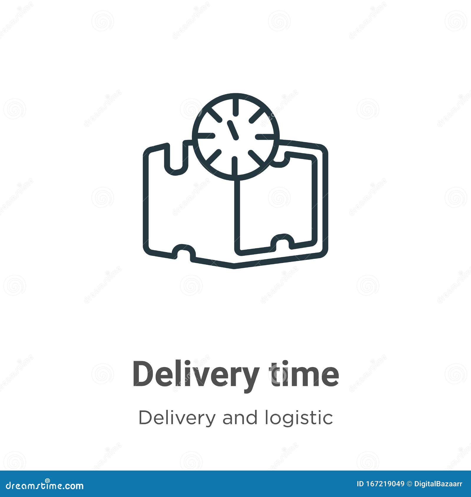 Delivery Time Outline Vector Icon. Thin Line Black Delivery Time Icon ...