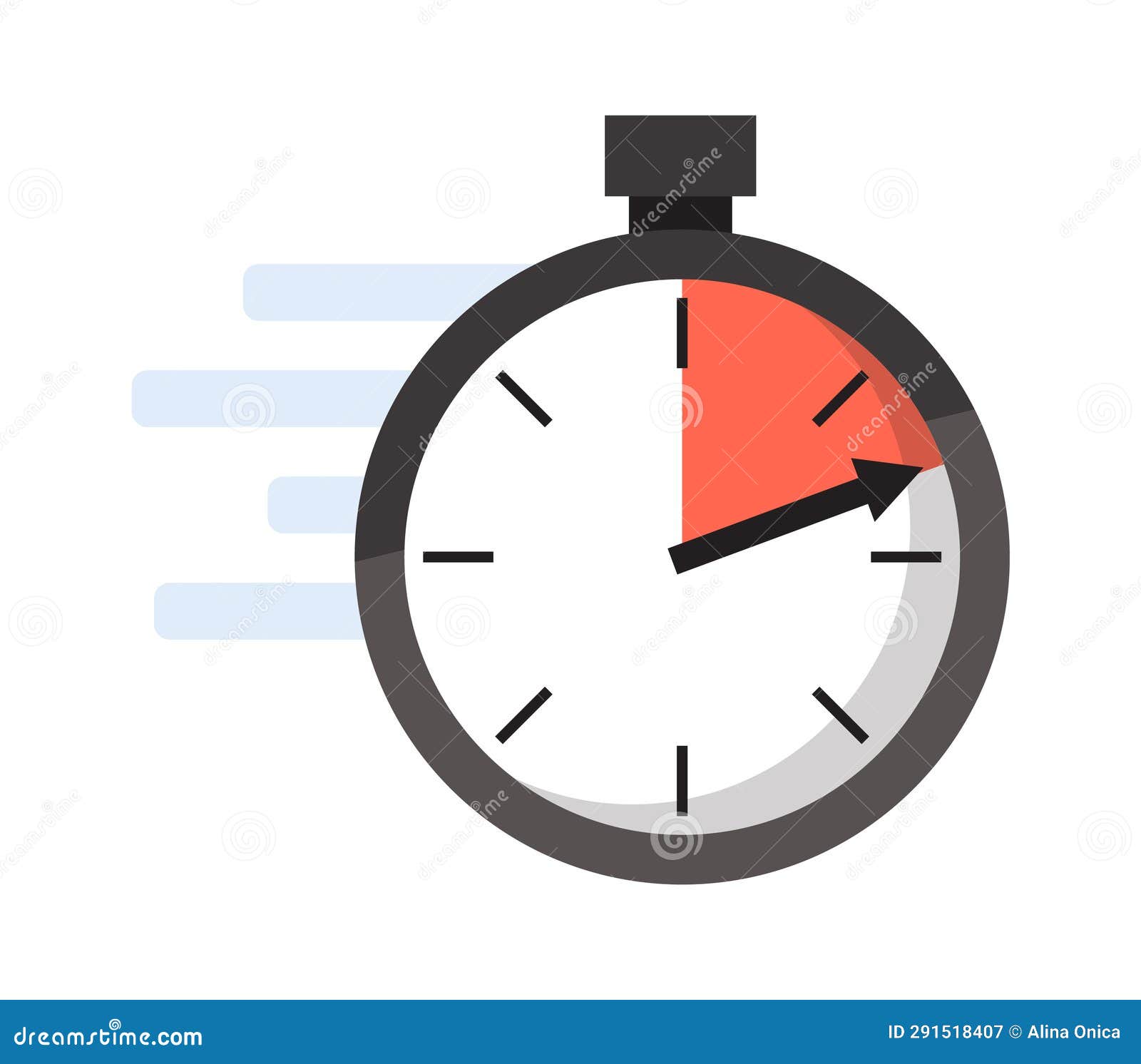 Delivery Timer Stopwatch. Chronometer Measurement Clock. Vector Cartoon ...