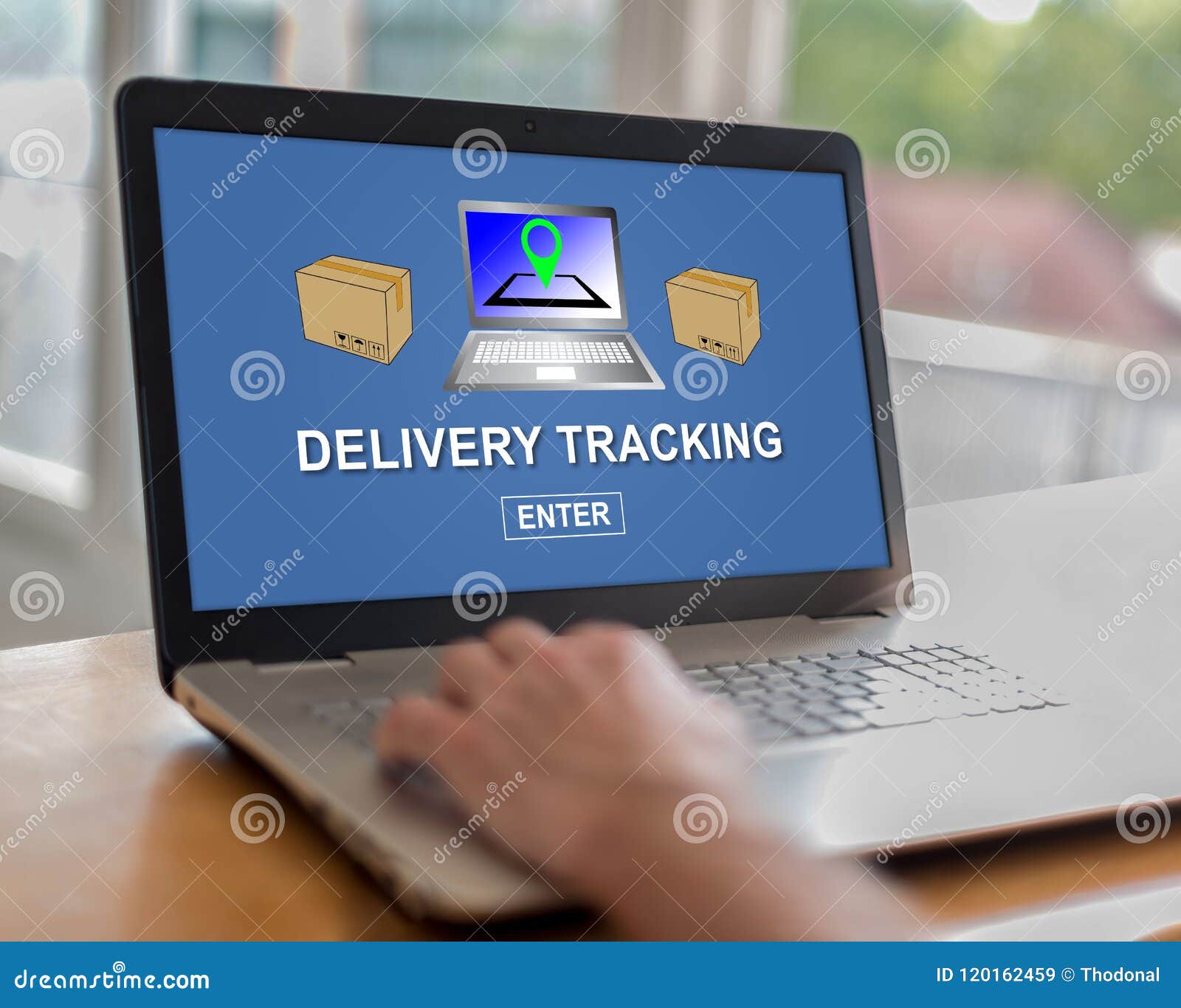 Delivery Tracking Concept on a Laptop Stock Image - Image of internet ...