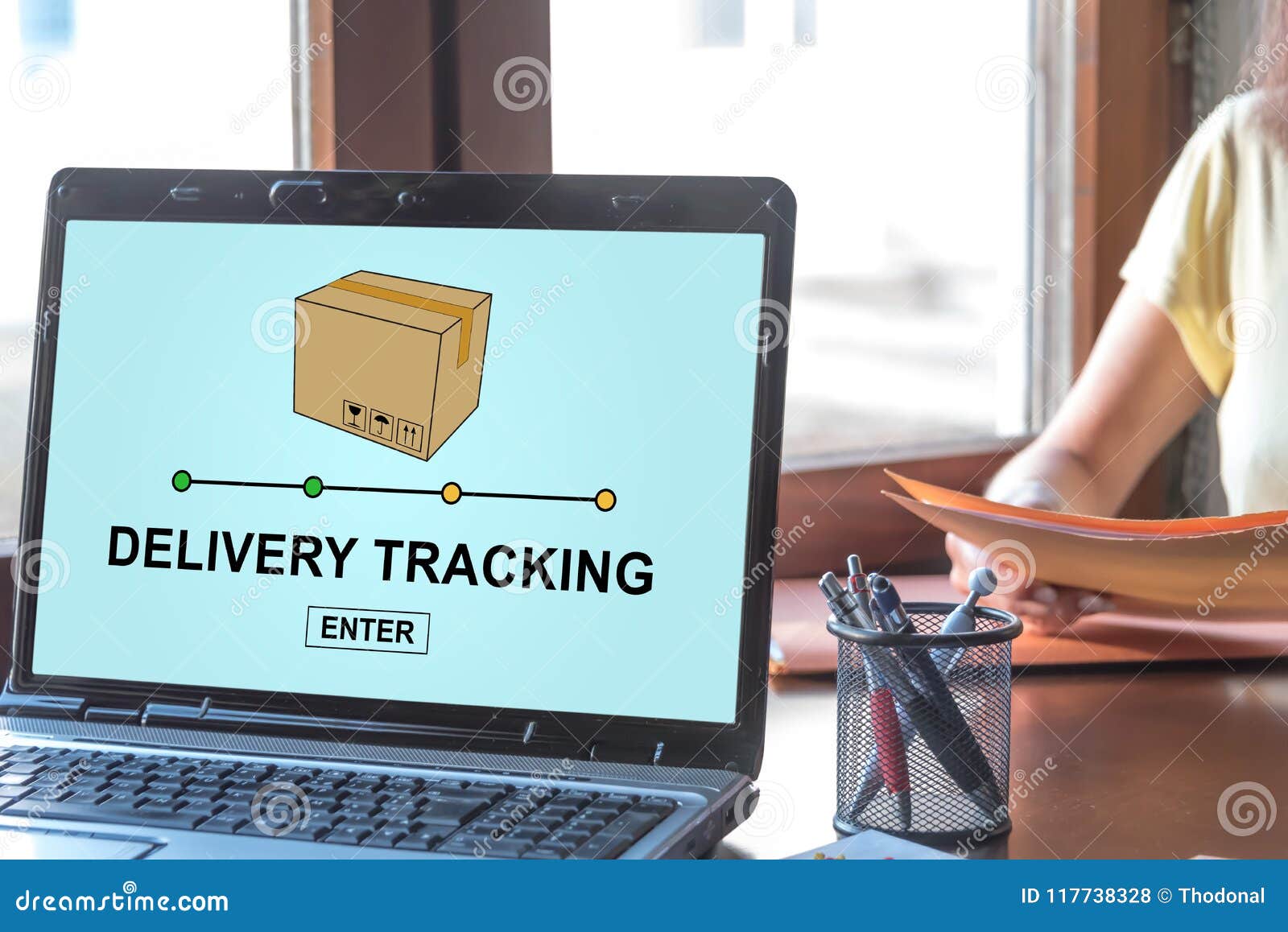 Delivery Tracking Concept on a Laptop Screen Stock Photo - Image of ... Delivery Tracking Concept on a Laptop Screen Stock Photo - Image of ...
