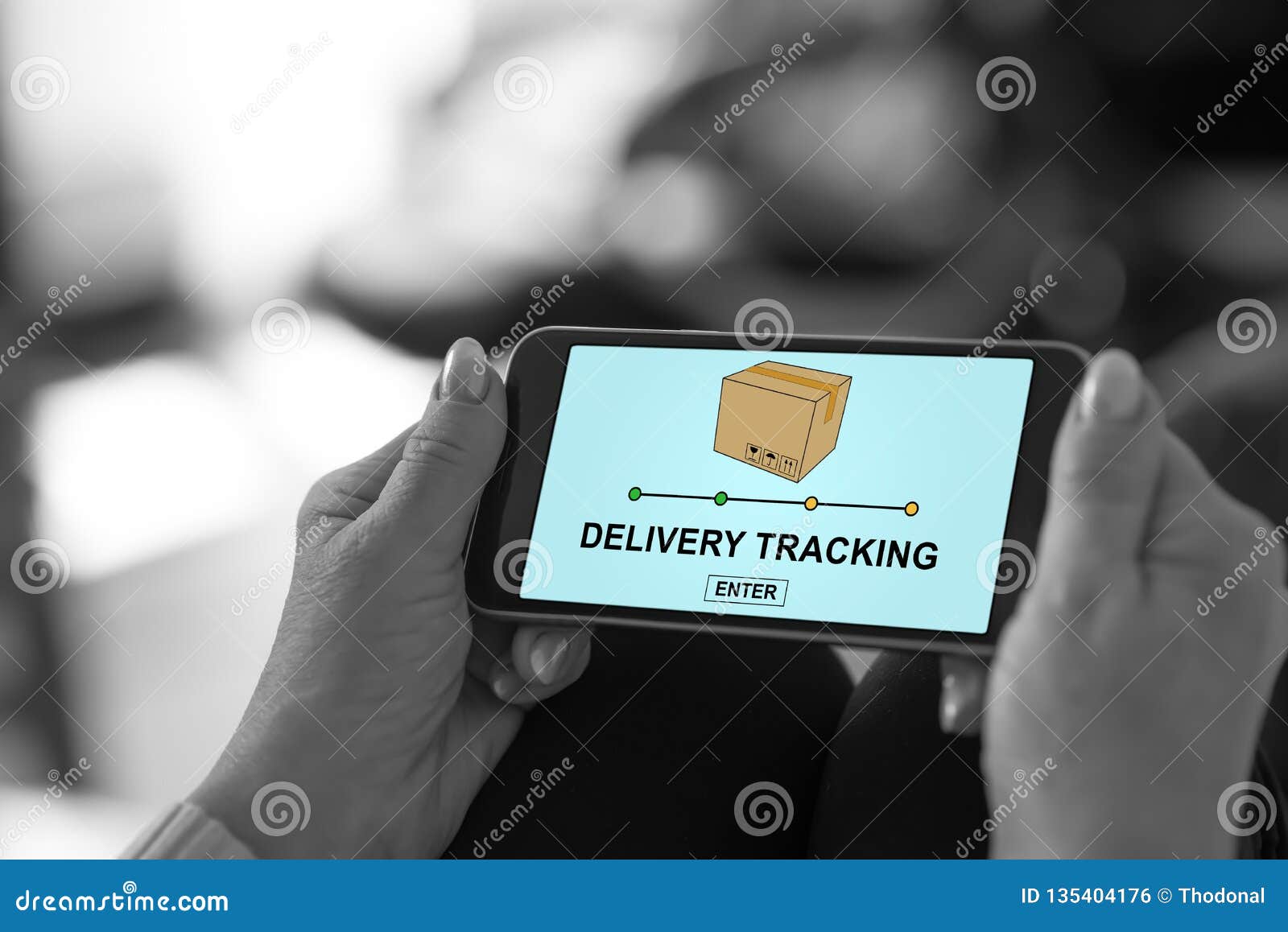 Delivery Tracking Concept on a Smartphone Stock Photo - Image of mail ...