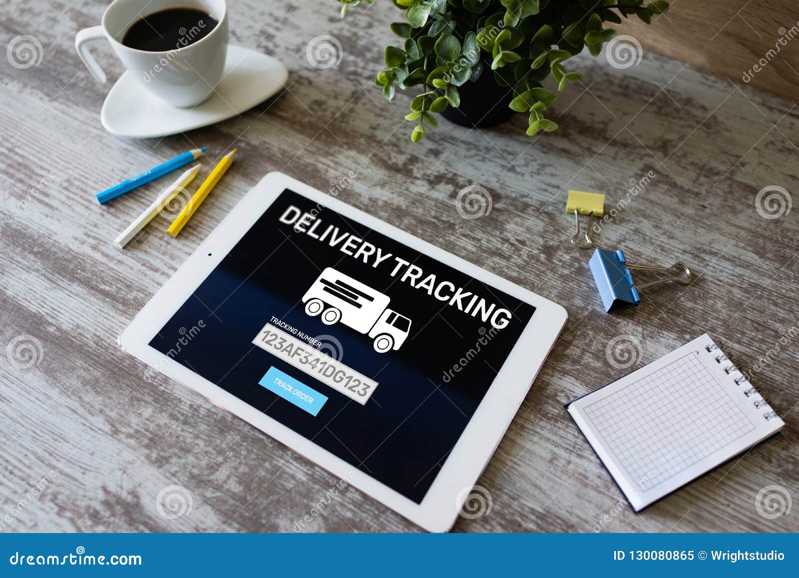 Delivery Tracking Form on Device Screen. E-commerce and Business ...
